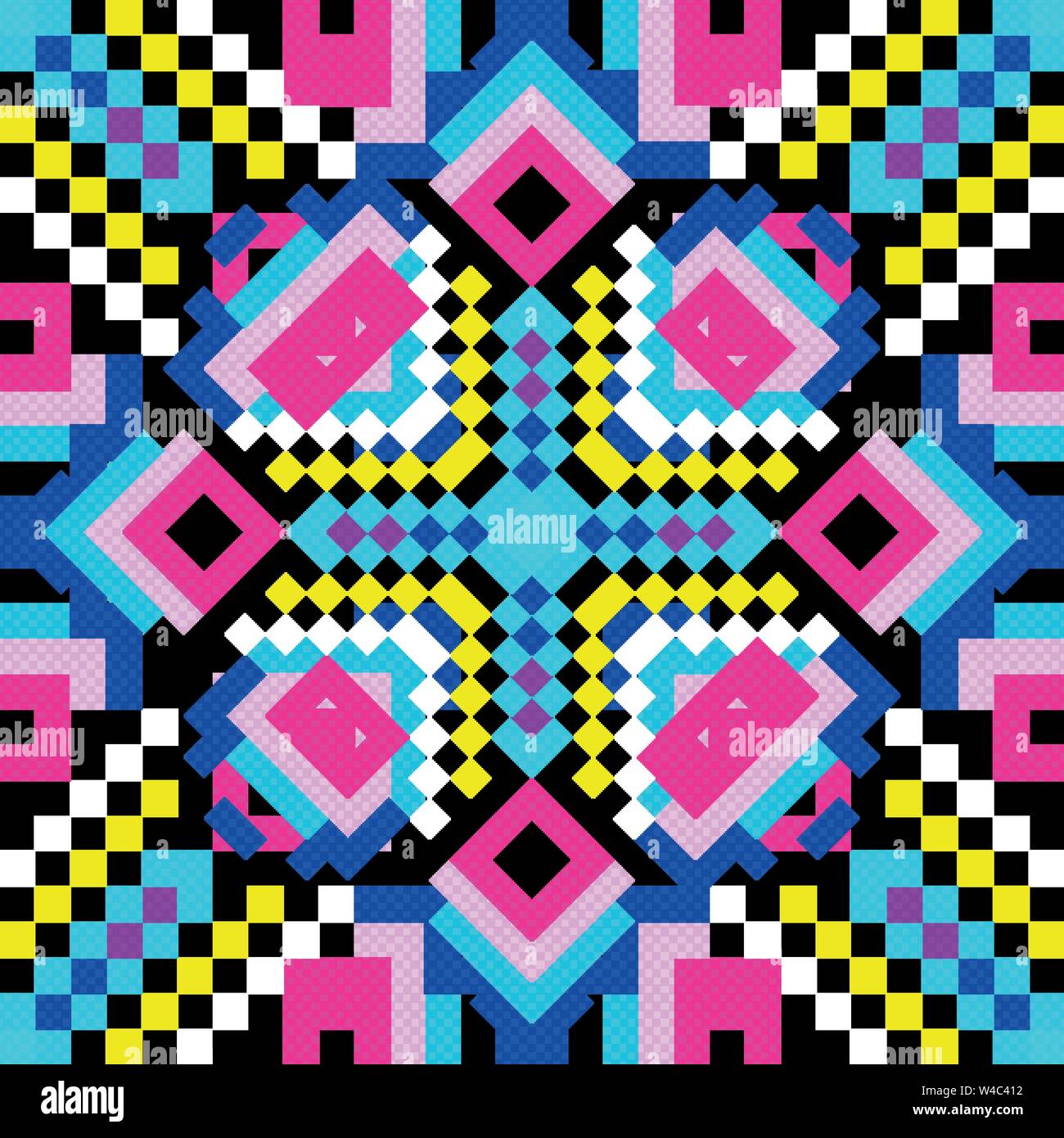 beautiful colored small polygons Geometric seamless pattern vector ...