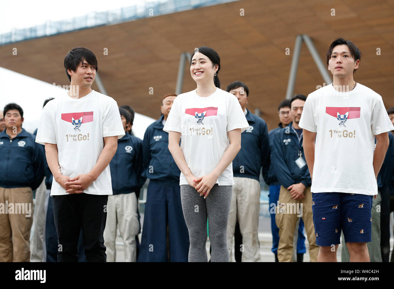 Tokyo, Japan. 22nd July, 2019. (L to R) Hiroyuki Tomita, Kotono Tanaka ...