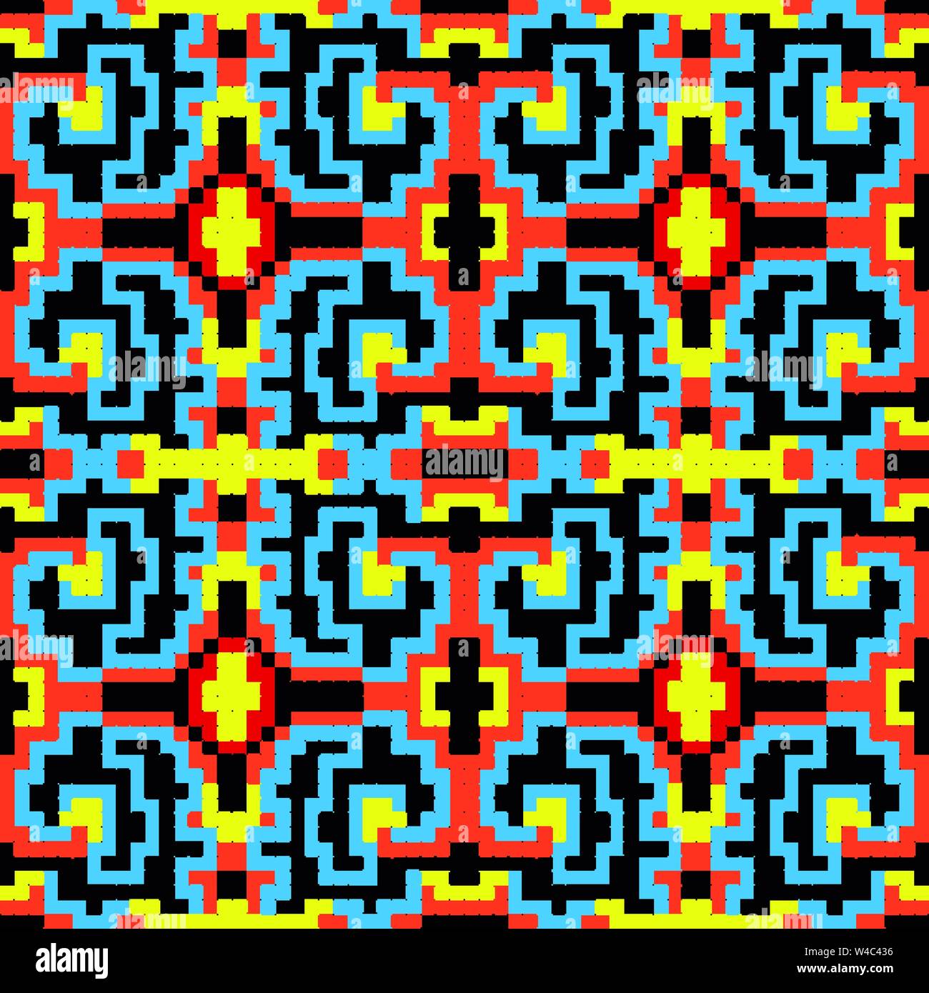 Beautiful small colored pixels geometric seamless pattern vector ...