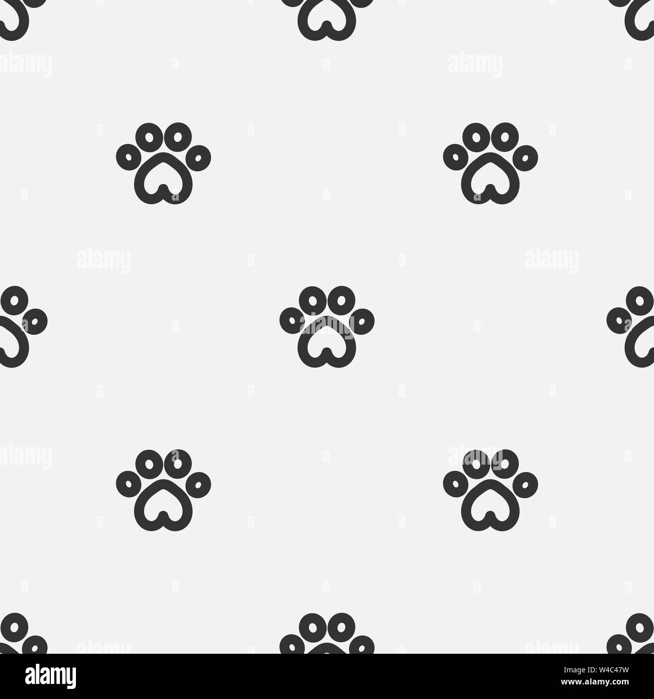 Cat paws prints seamless pattern. Vector illustration Stock Vector ...