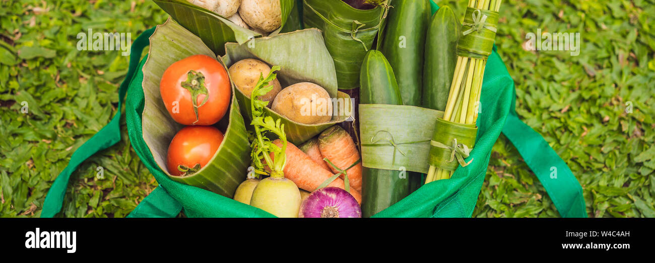 BANNER, LONG FORMAT Eco-friendly product packaging concept. Vegetables ...