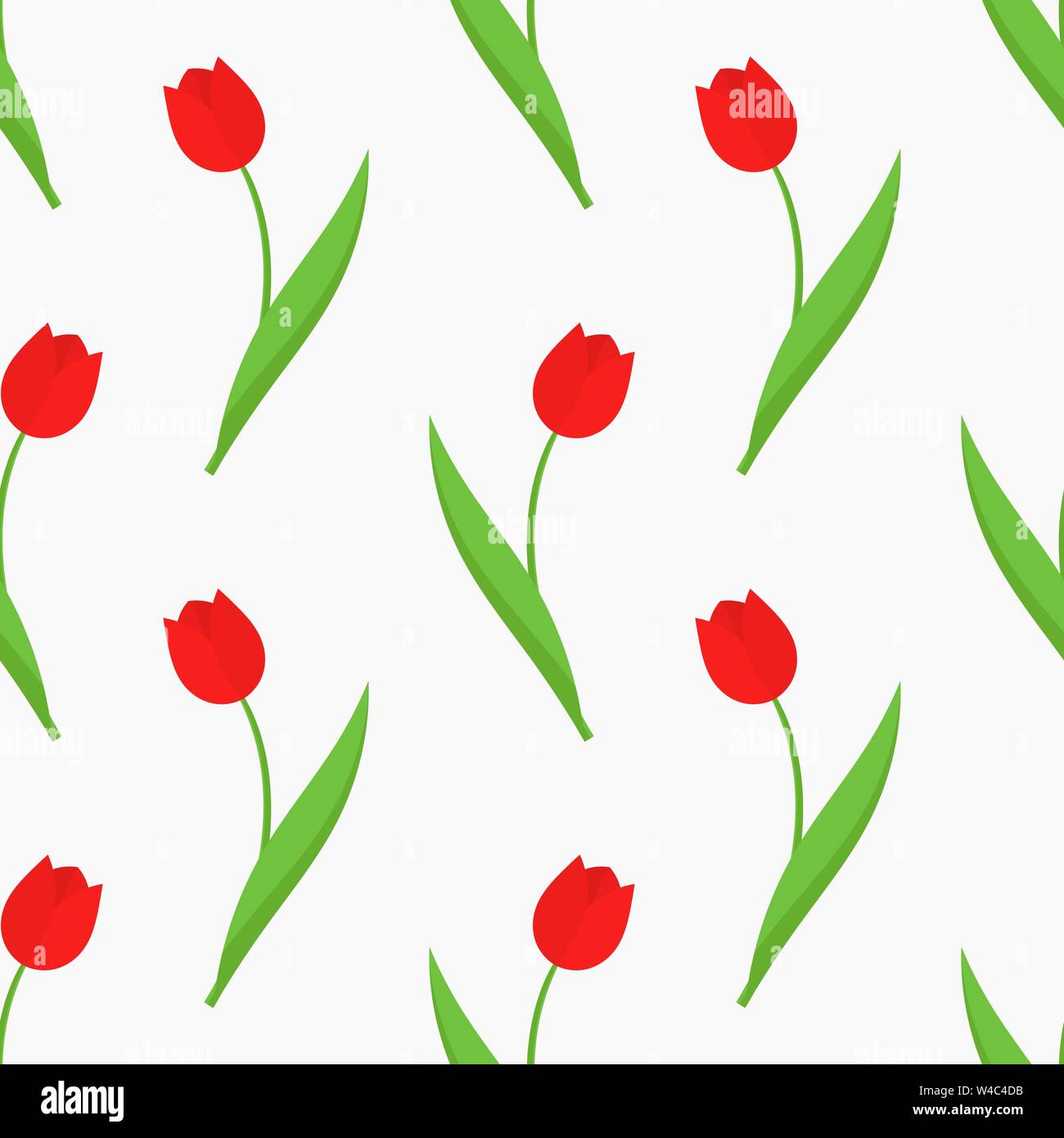 Red tulip flowers spring seamless pattern. Vector illustration Stock ...
