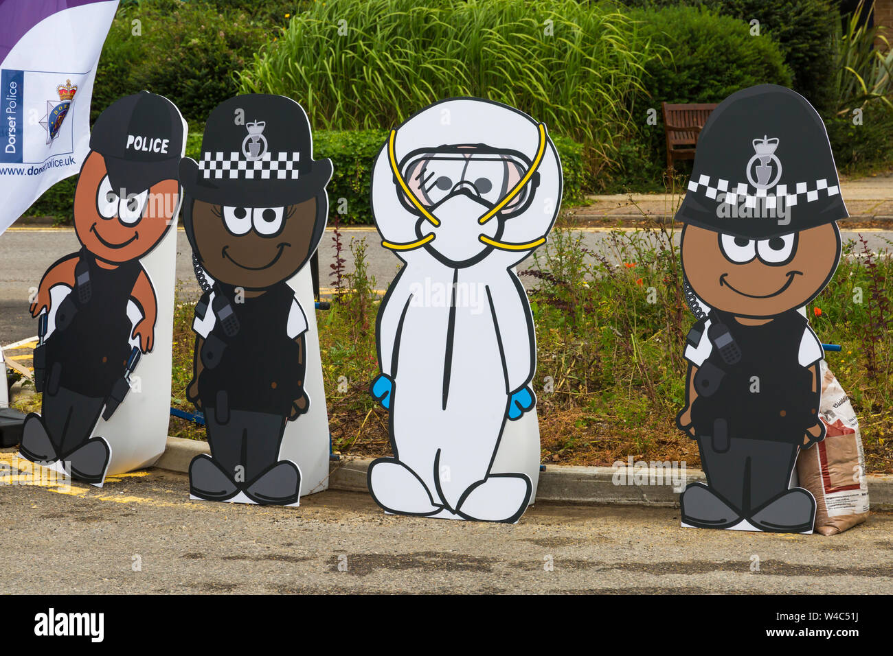 Police cut outs at Dorset Police Open Day, Winfrith, Dorset UK in July ...