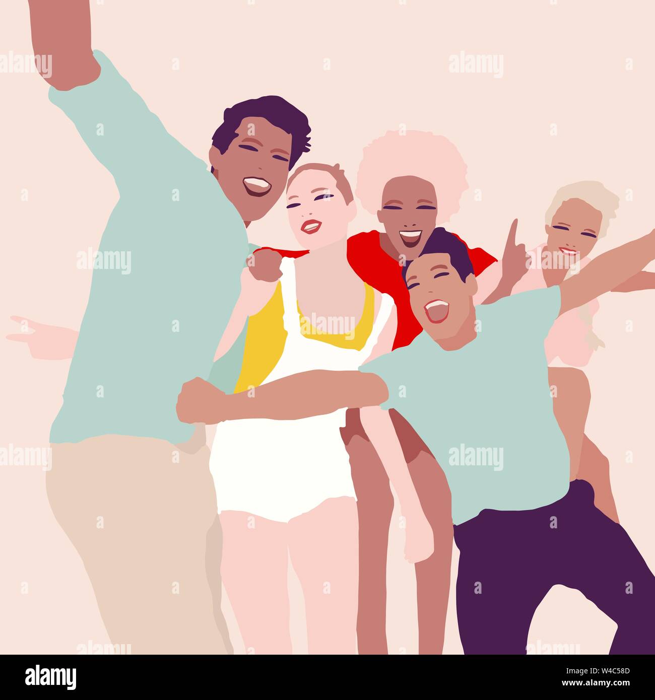 Illustration of people partying hi-res stock photography and images - Alamy