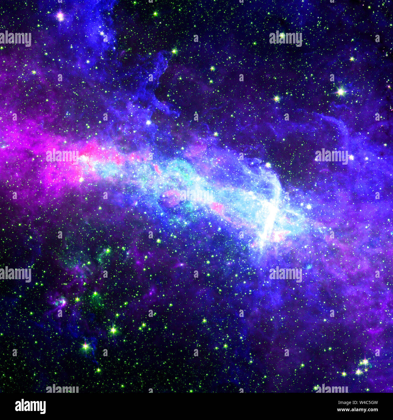 Universe scene with planets, stars and galaxies in outer space ...