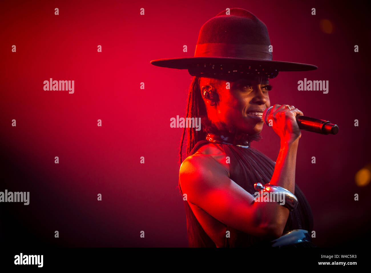 English electronic band, Morcheeba, is seen performing live at Meo ...