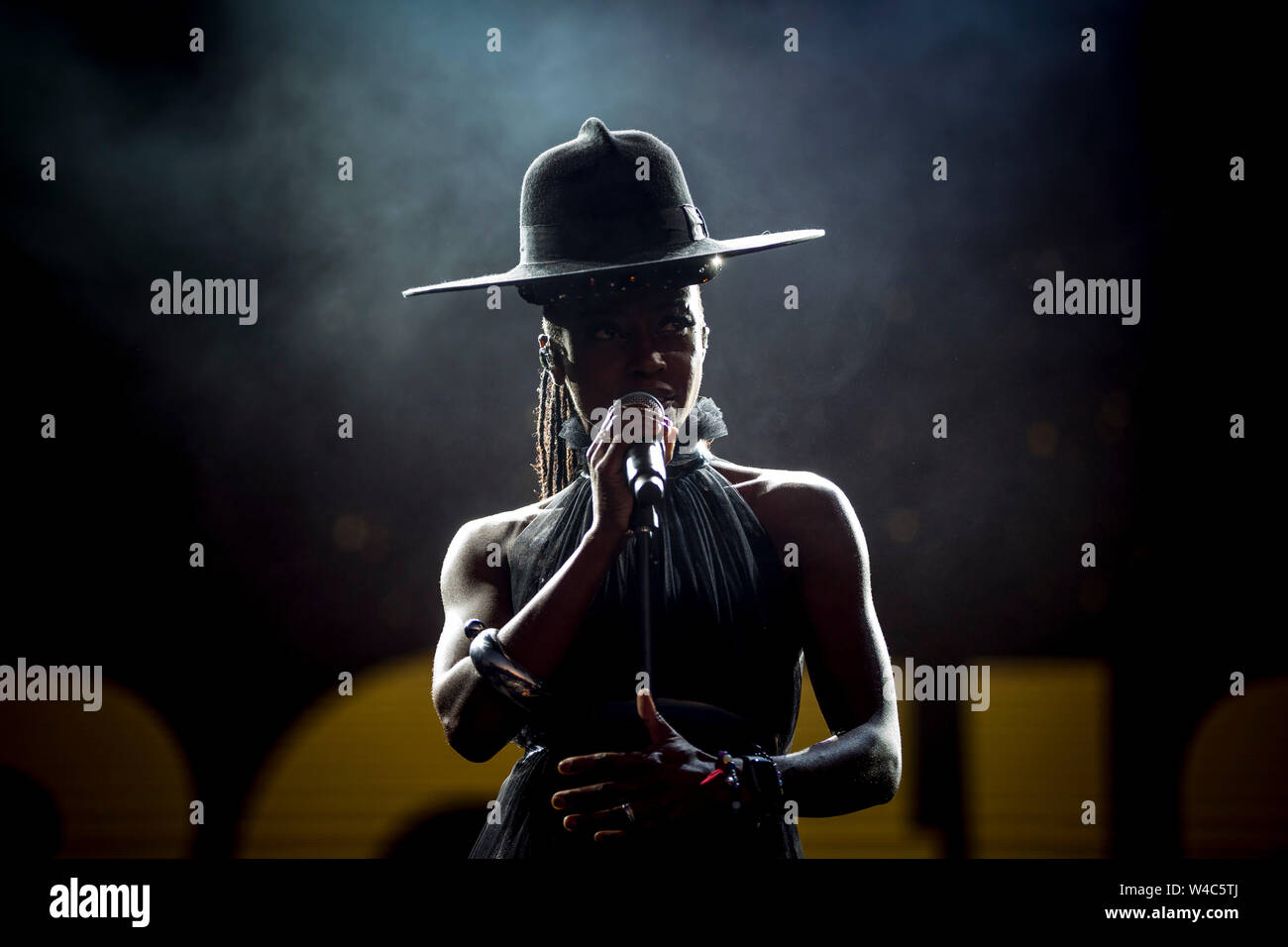 English electronic band, Morcheeba, is seen performing live at Meo ...