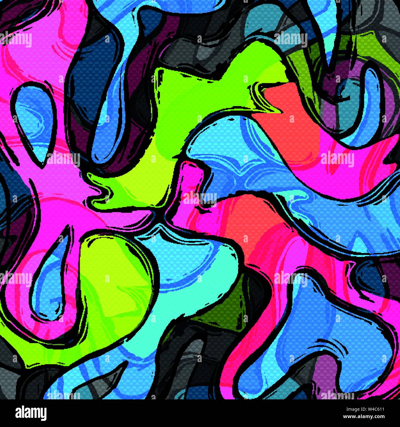 psychedelic colored graffiti pattern vector illustration Stock Vector ...