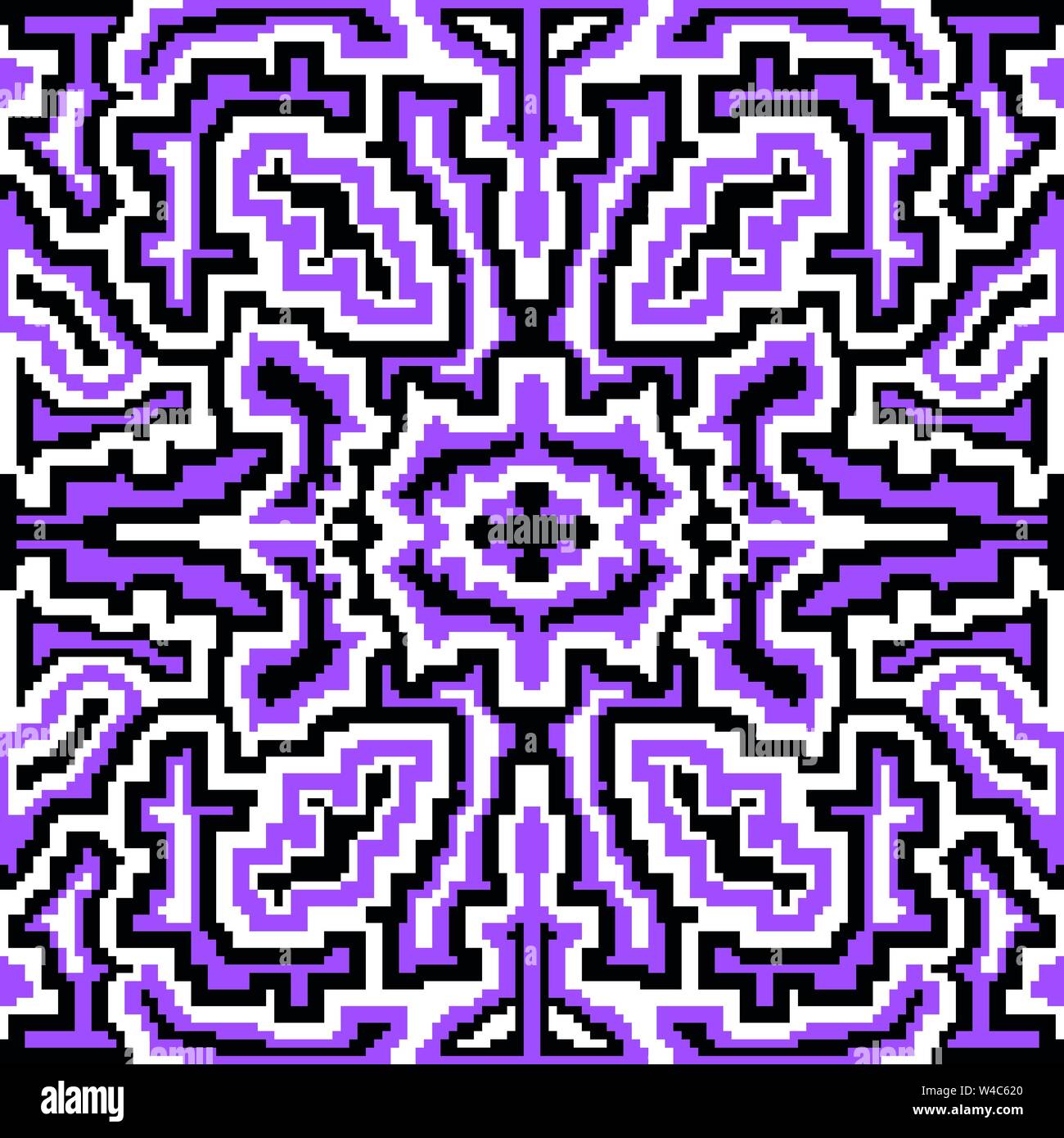 psychedelic pixels on a black background beautiful pattern Stock Vector ...