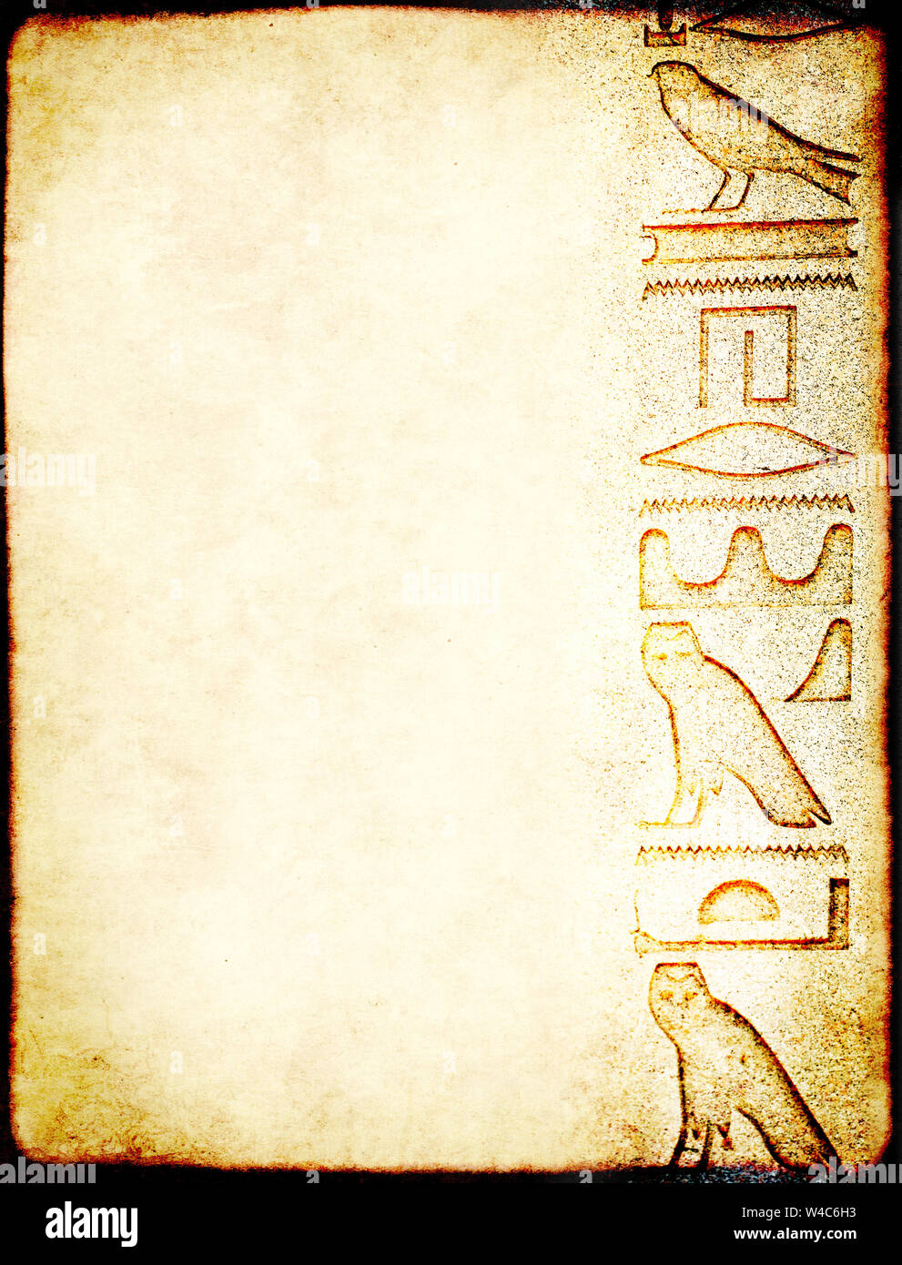 Grunge background with paper texture and detail of ancient egyptian ...