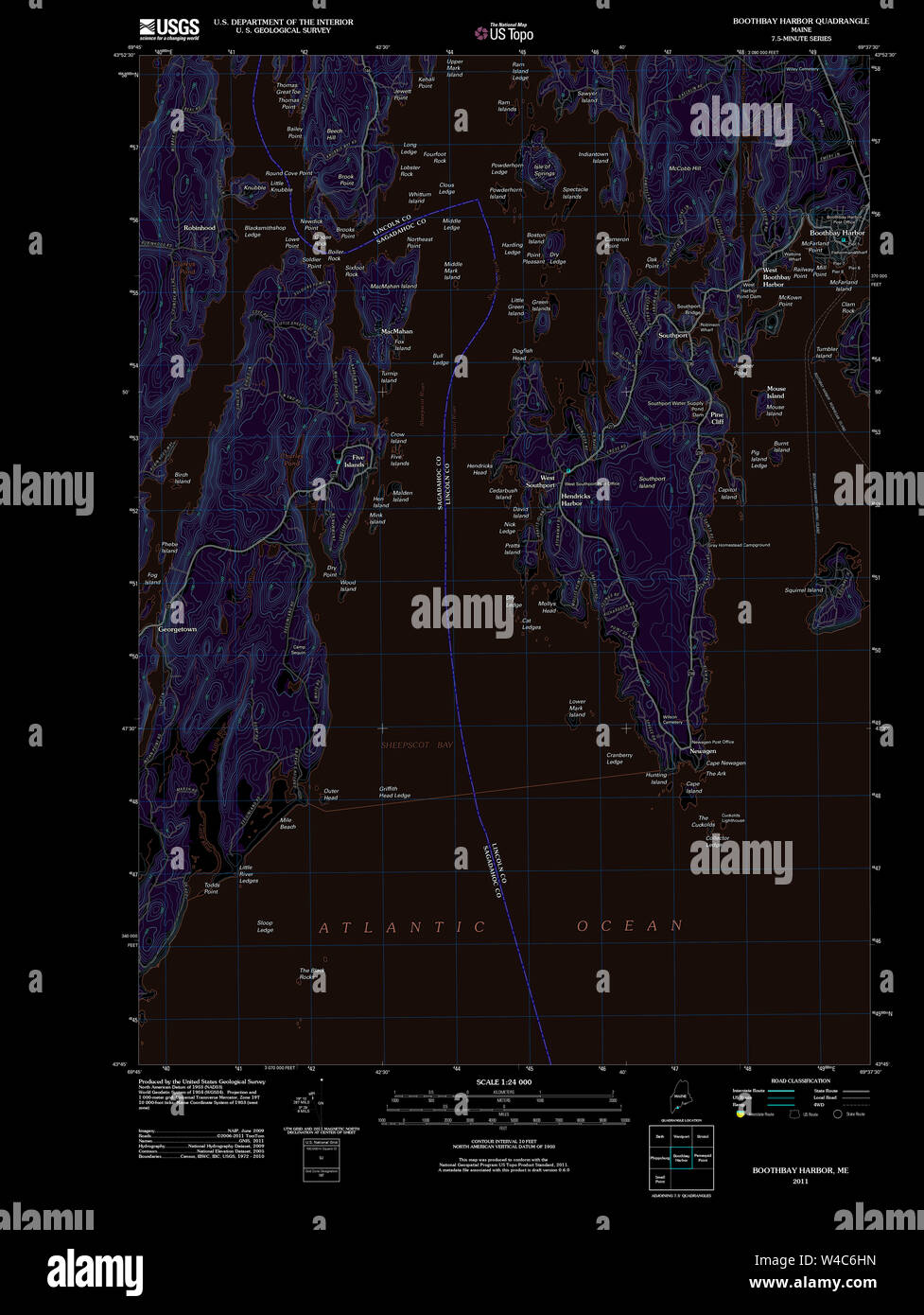 Map of boothbay harbor hi-res stock photography and images - Alamy