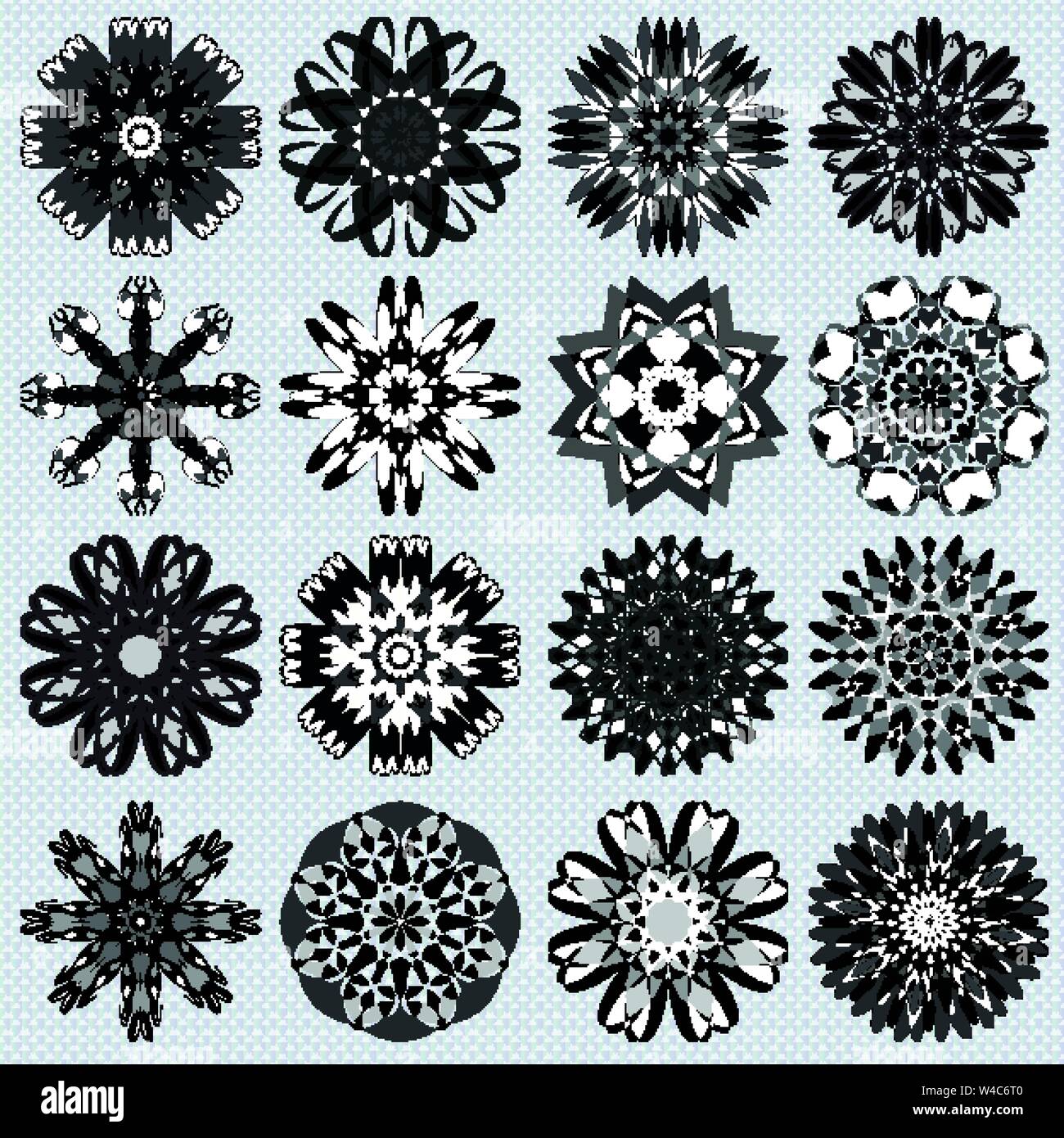 Mandala collection of monochrome symbol Stock Vector Image & Art - Alamy