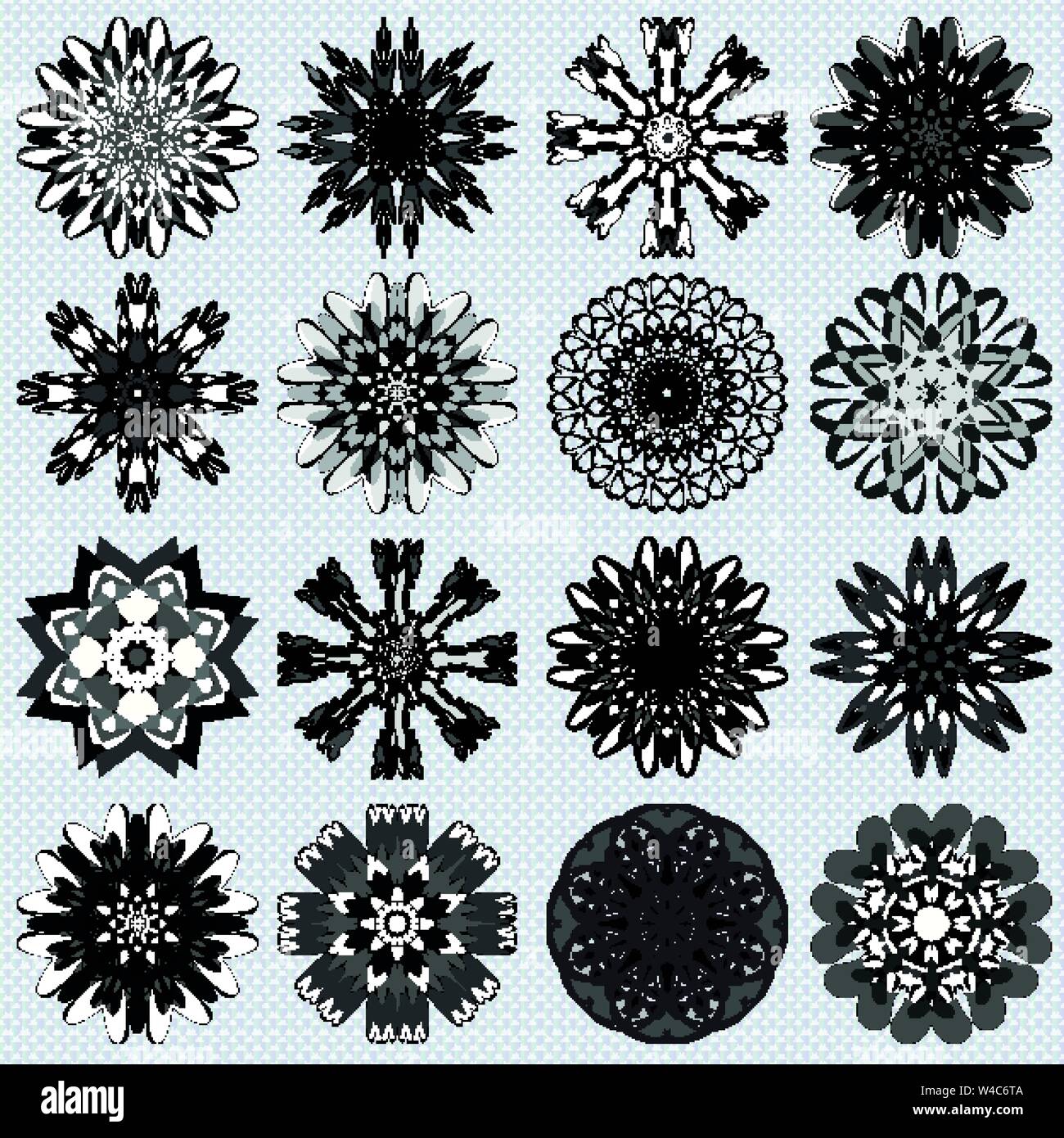 gentle mandala collection of monochrome symbol Stock Vector Image & Art ...