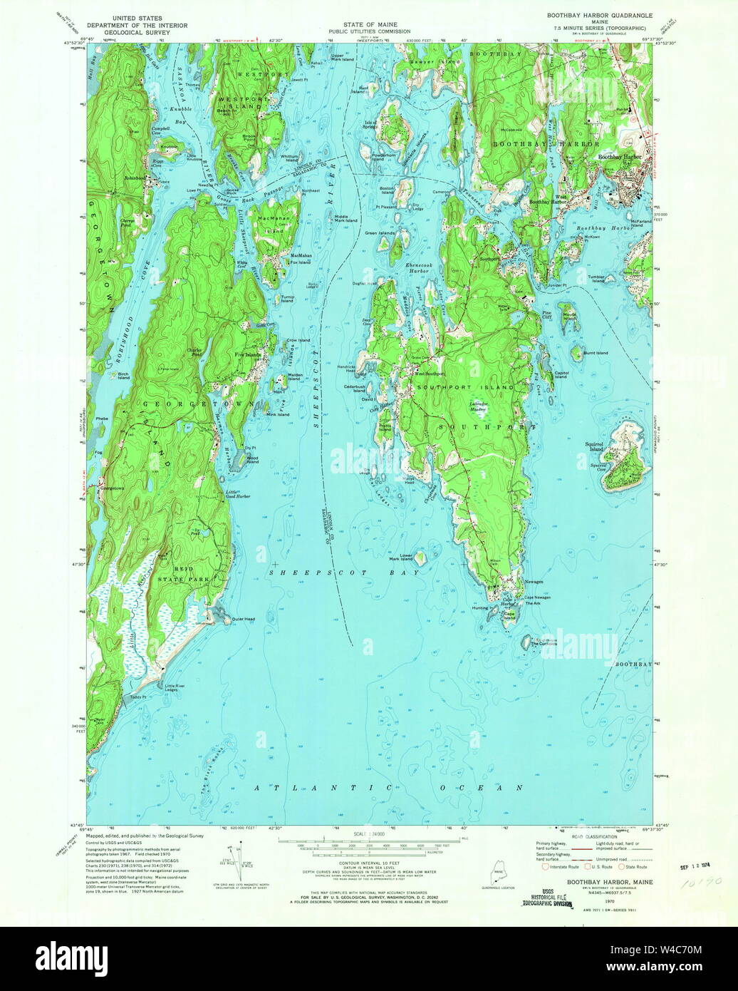 Boothbay harbor map hi-res stock photography and images - Alamy