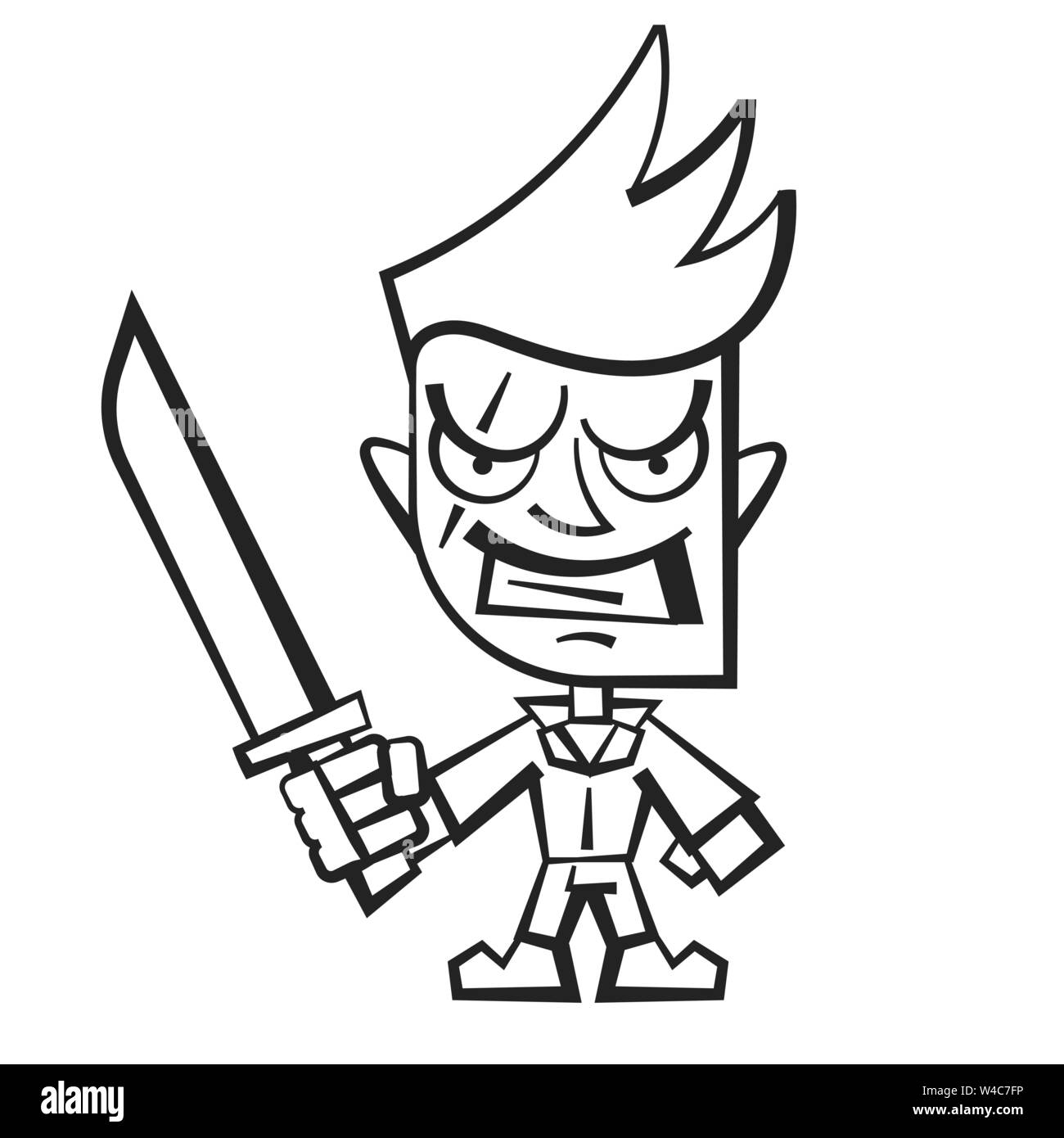 Killer With Bloody Knife Happy Halloween Vector Illustration Stock ...