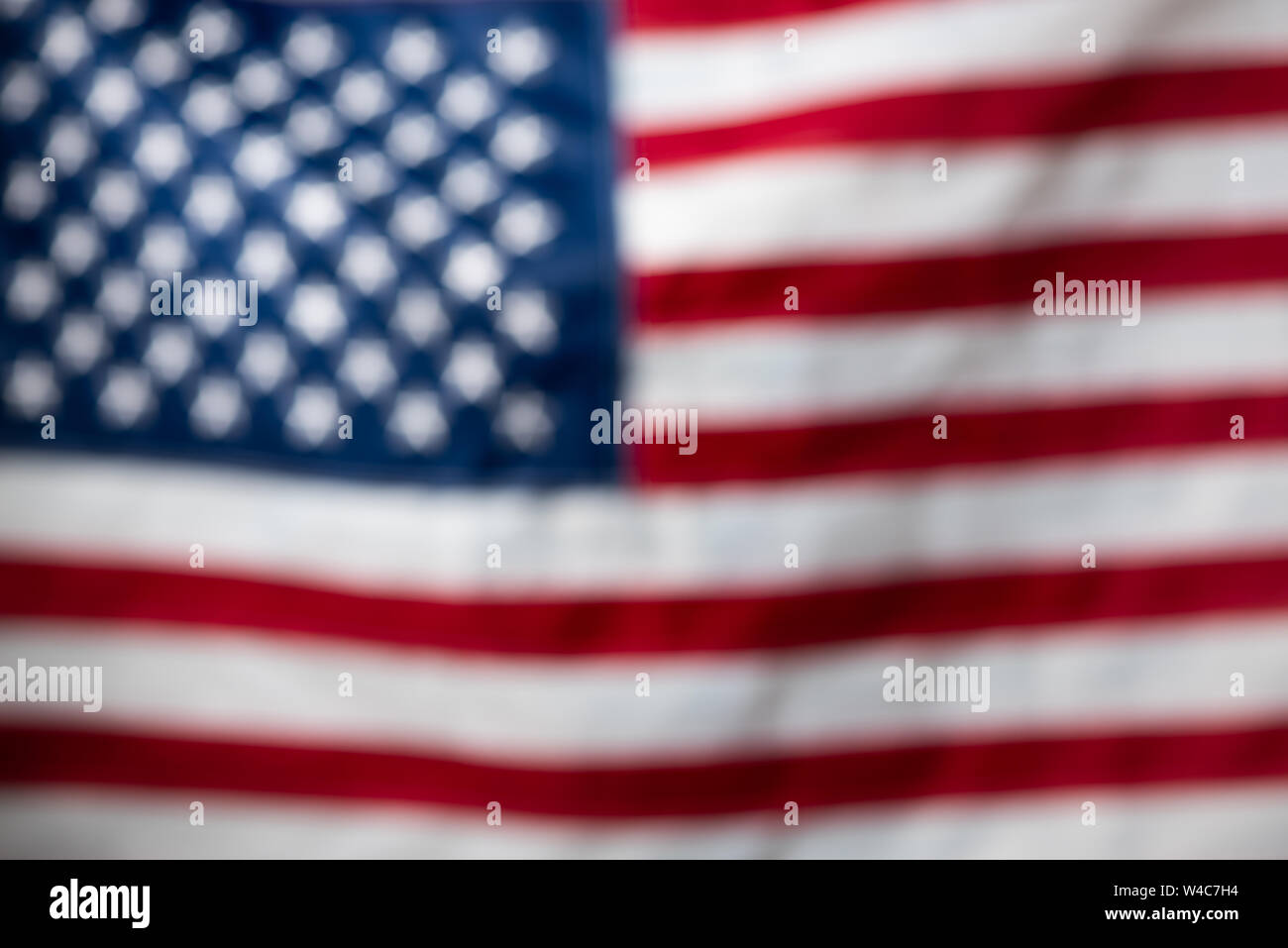 USA American United States flag defocused blurred bokeh backdrop Stock ...
