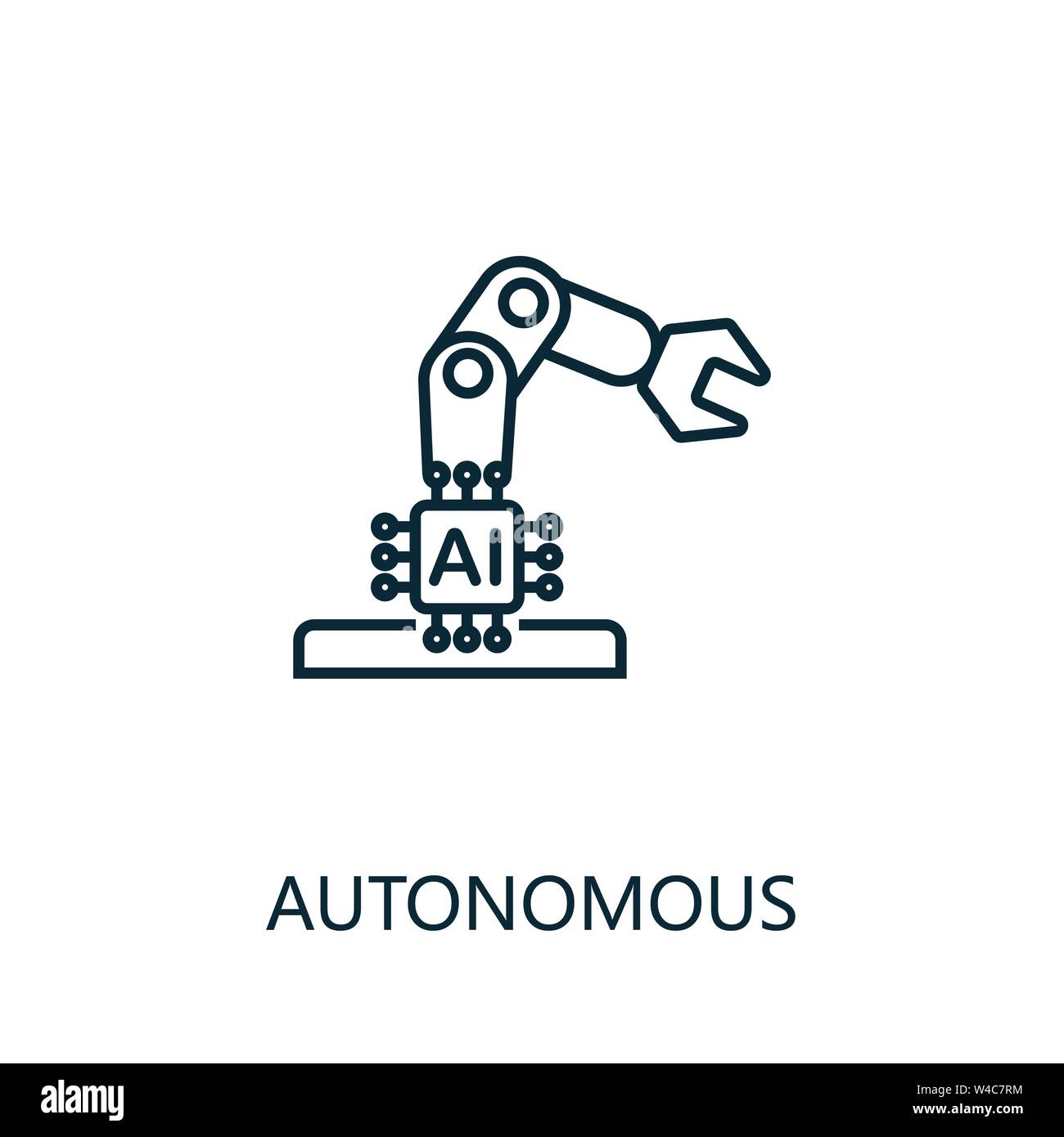 Autonomous thin line icon. Creative simple design from artificial intelligence icons collection ...