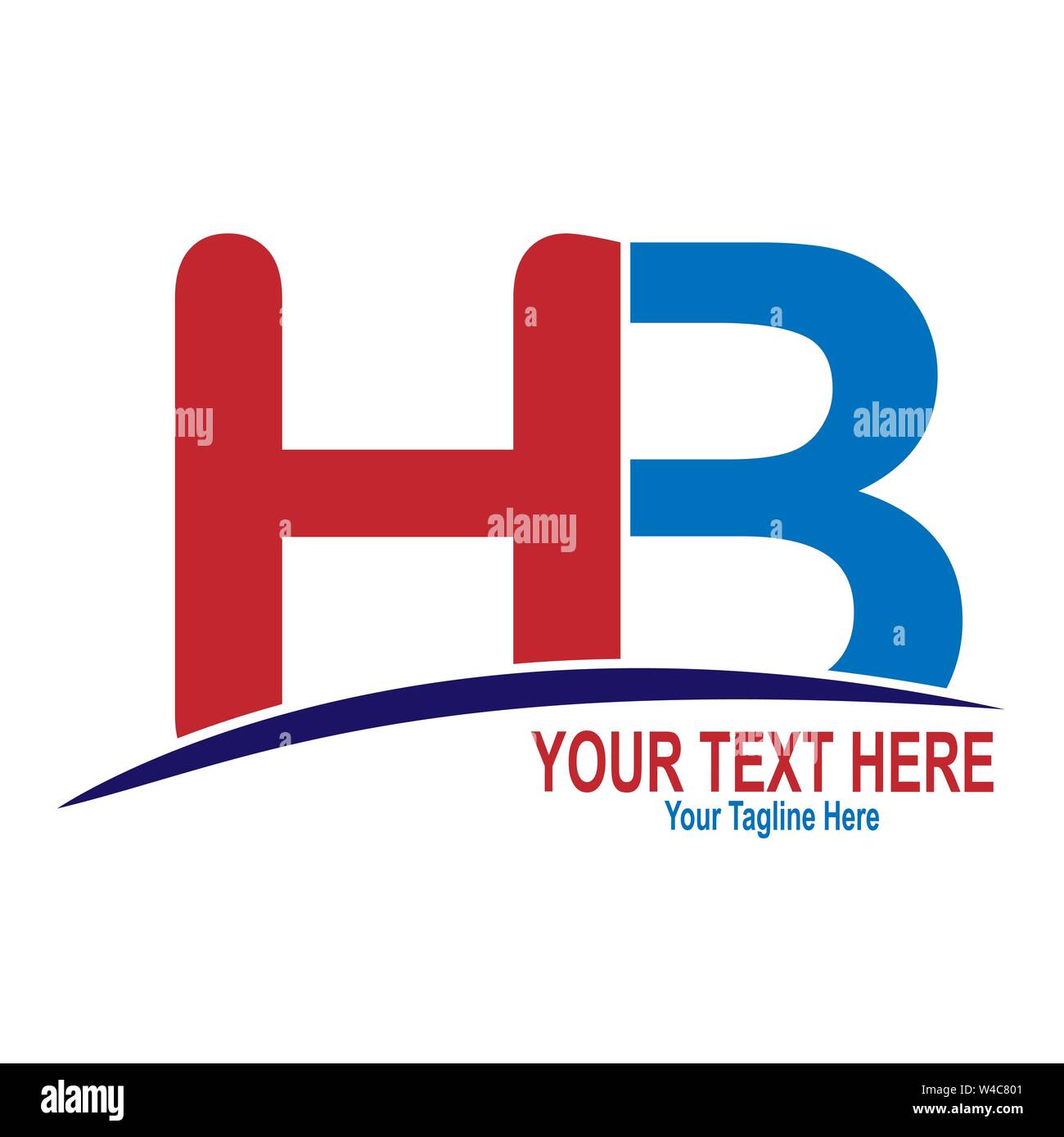 Alphabet letters H and B. Color flat style for logo, design and brand ...