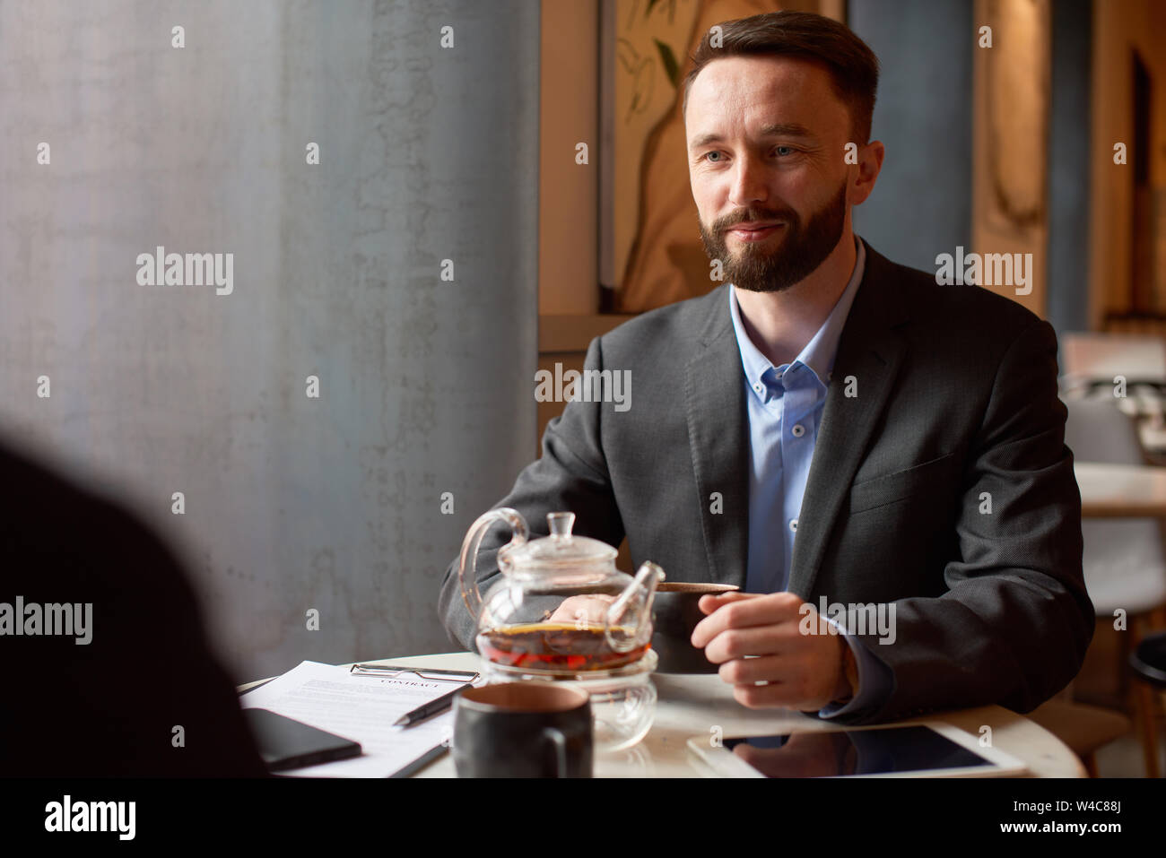 Man drinks coffee tea from hi-res stock photography and images - Alamy