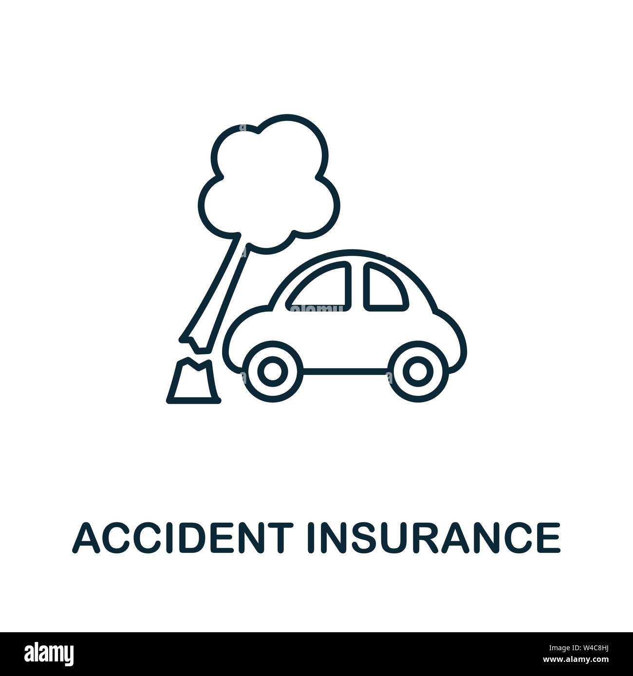 Accident Insurance outline icon. Thin line style icons from insurance ...