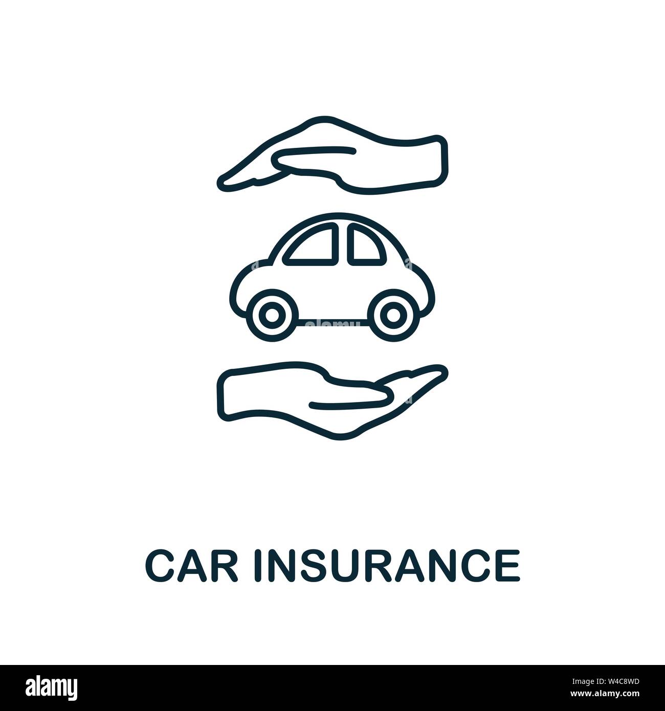 Car Insurance outline icon. Thin line style icons from insurance icons collection. Web design ...