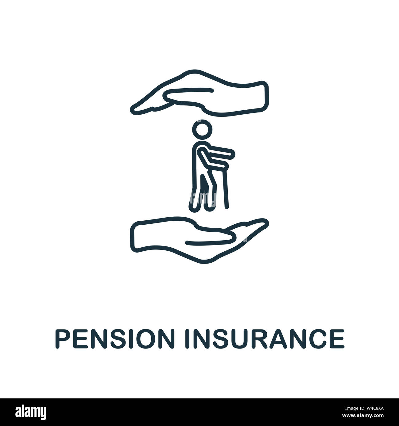 Pension Insurance outline icon. Thin line style icons from insurance ...