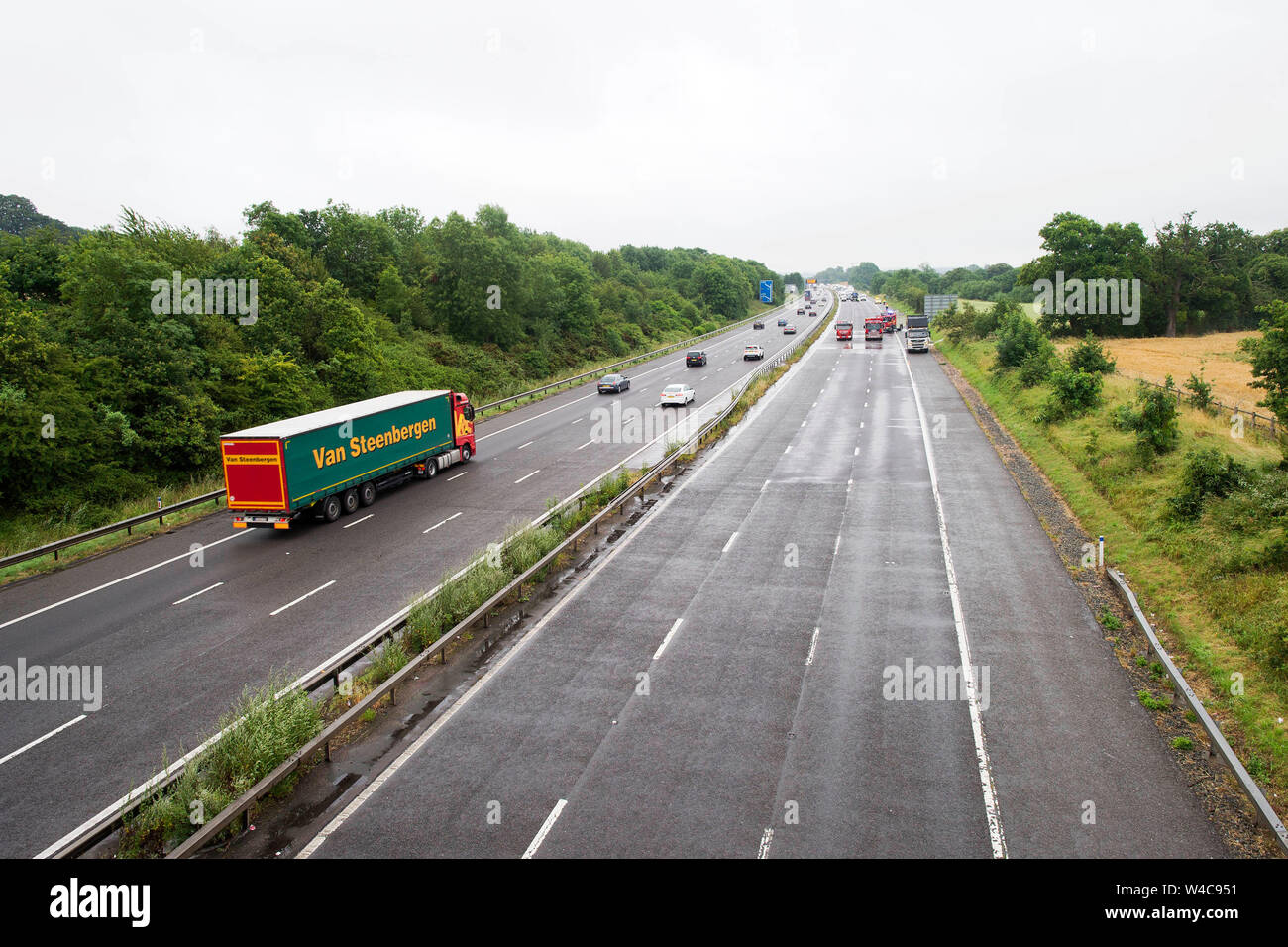 Traffic at a complete standstill as north carriageway M40 Motorway nr ...