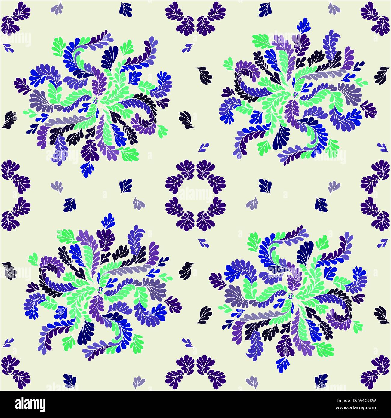 Beautiful abstract flowers on a light background seamless vector ...