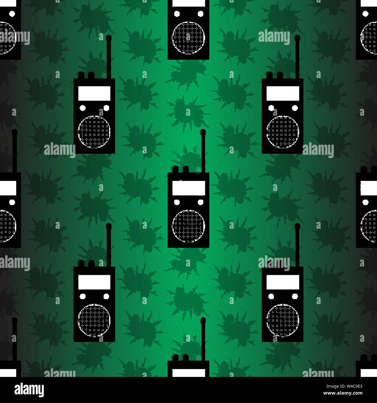 radio station on green background seamless vector pattern Stock Vector ...