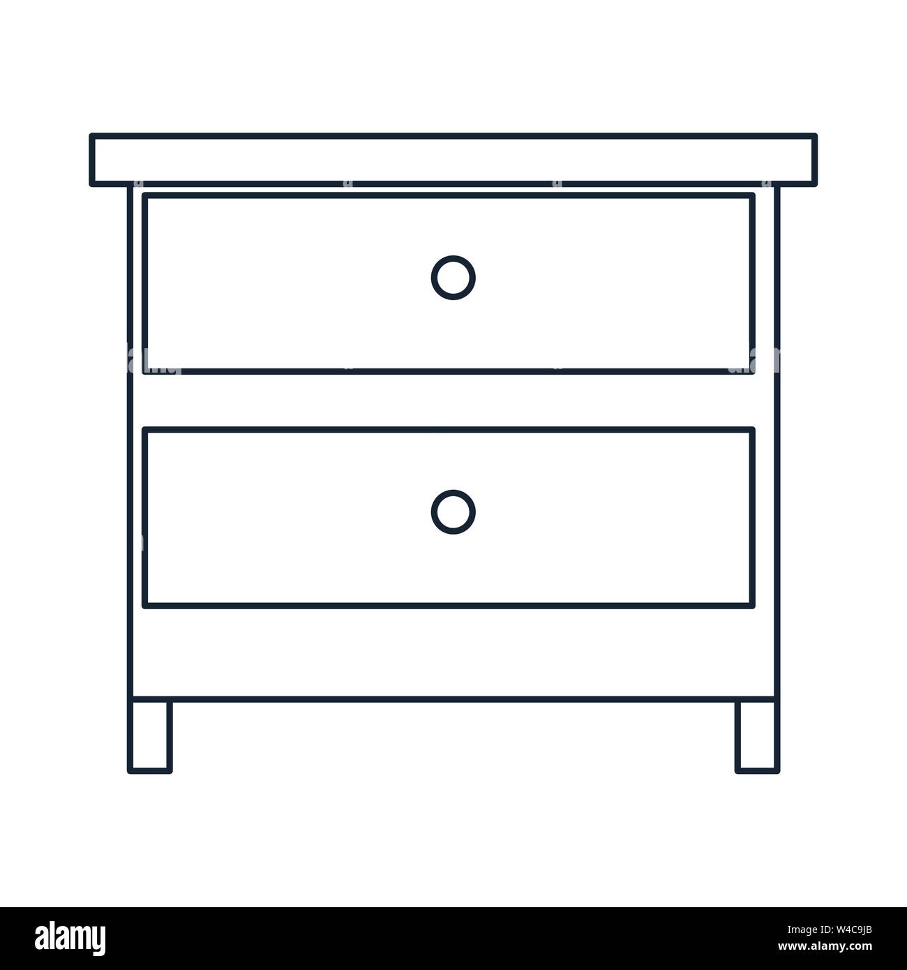 wooden bedside table on white background vector illustration Stock ...