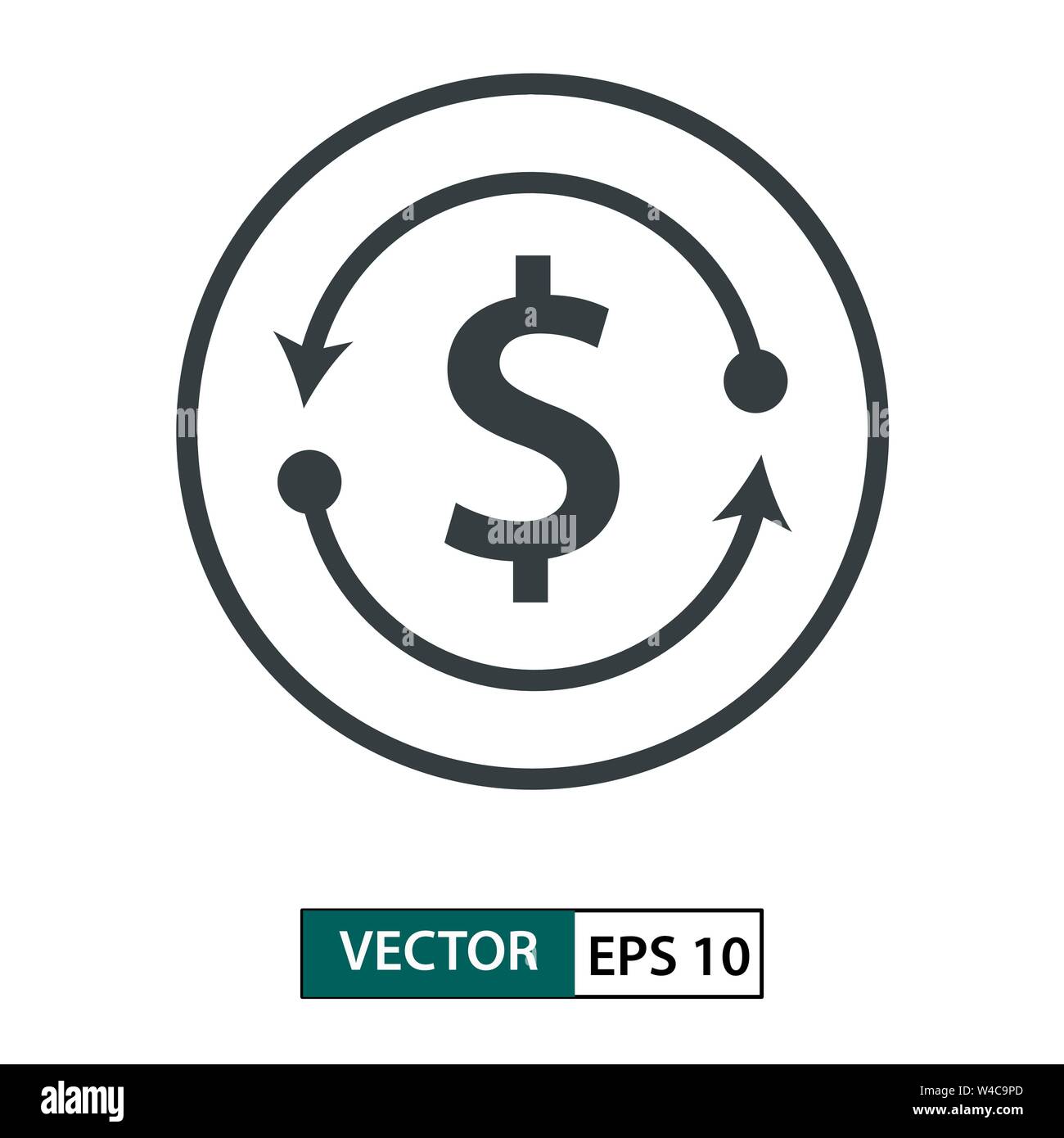 Money icon vector. Line style. Isolated on white background. Vector ...
