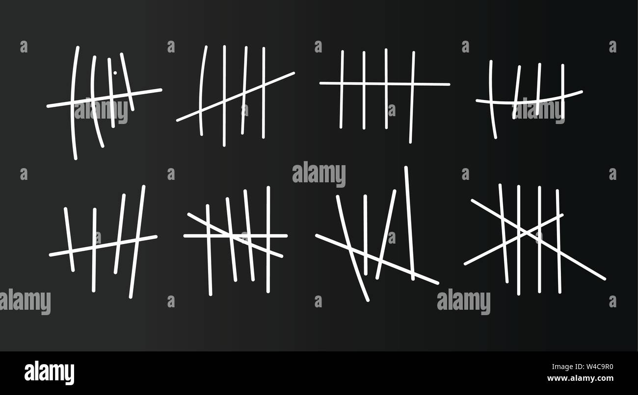 Prison symbols, Jail tally marks. Hand drawn Lines or sticks, strokes ...