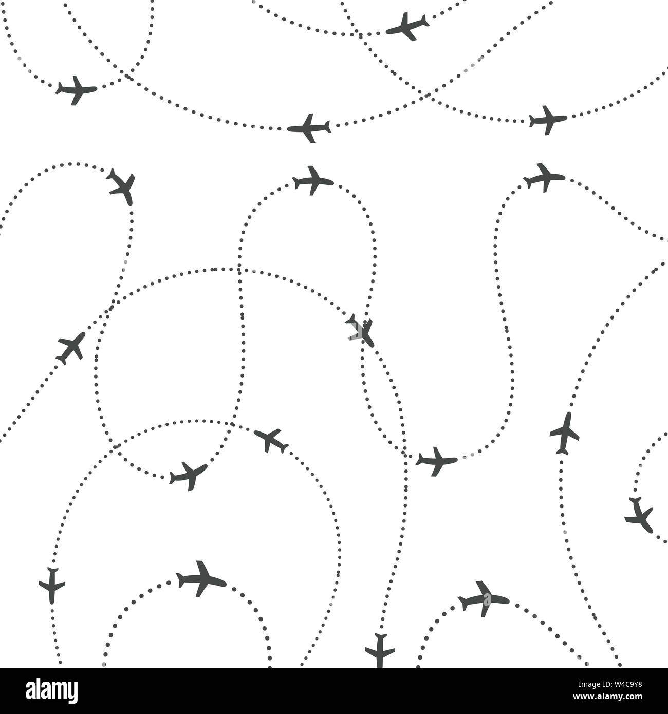 Pattern of the aircraft routes. Airplane trip texture for travelers ...