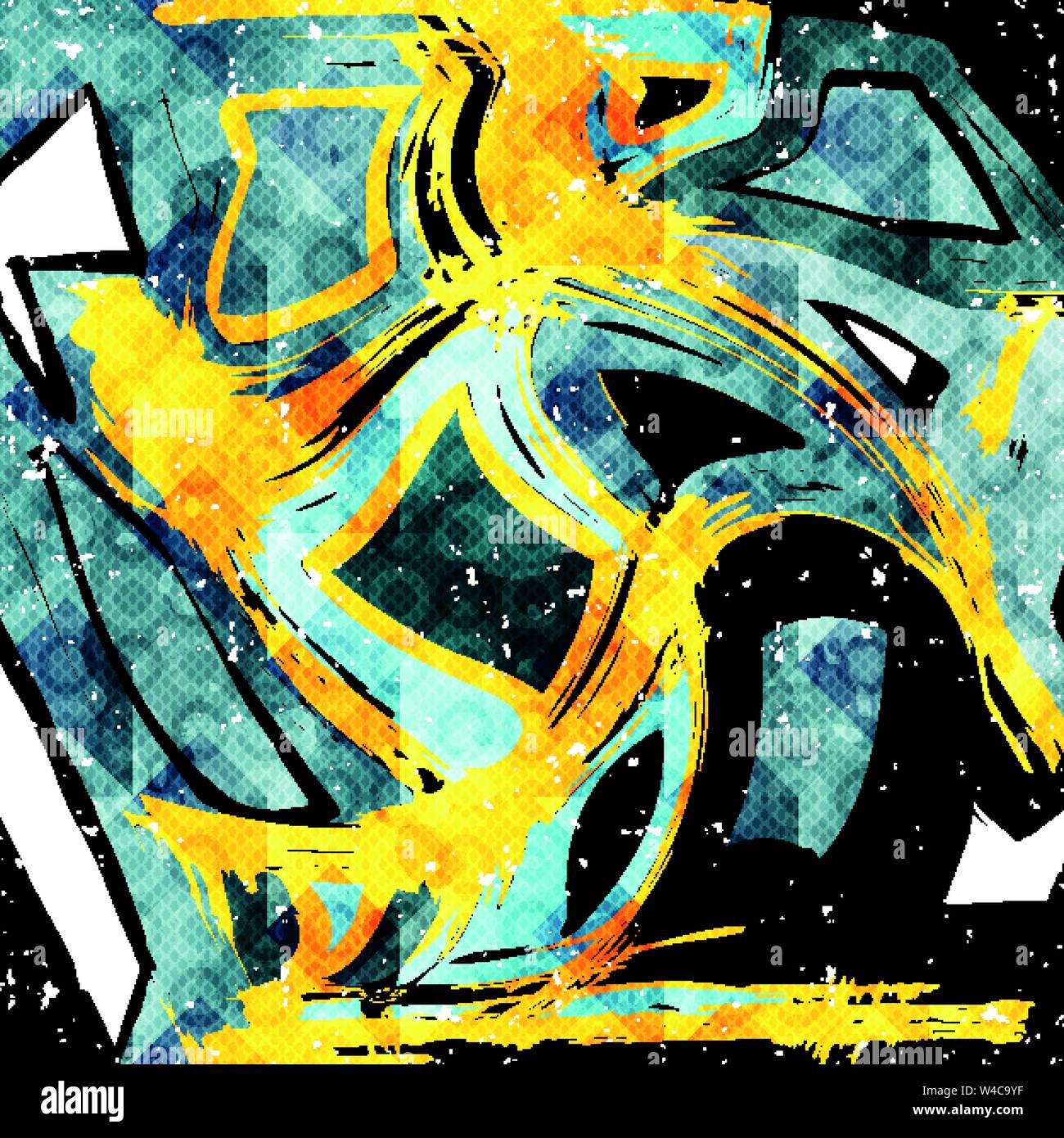 beautiful color abstract pattern vector illustration of graffiti Stock ...