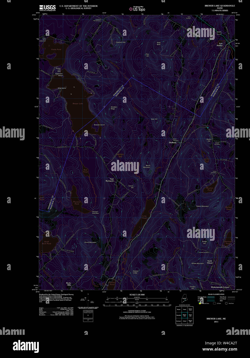 Brewer maine map hi-res stock photography and images - Alamy