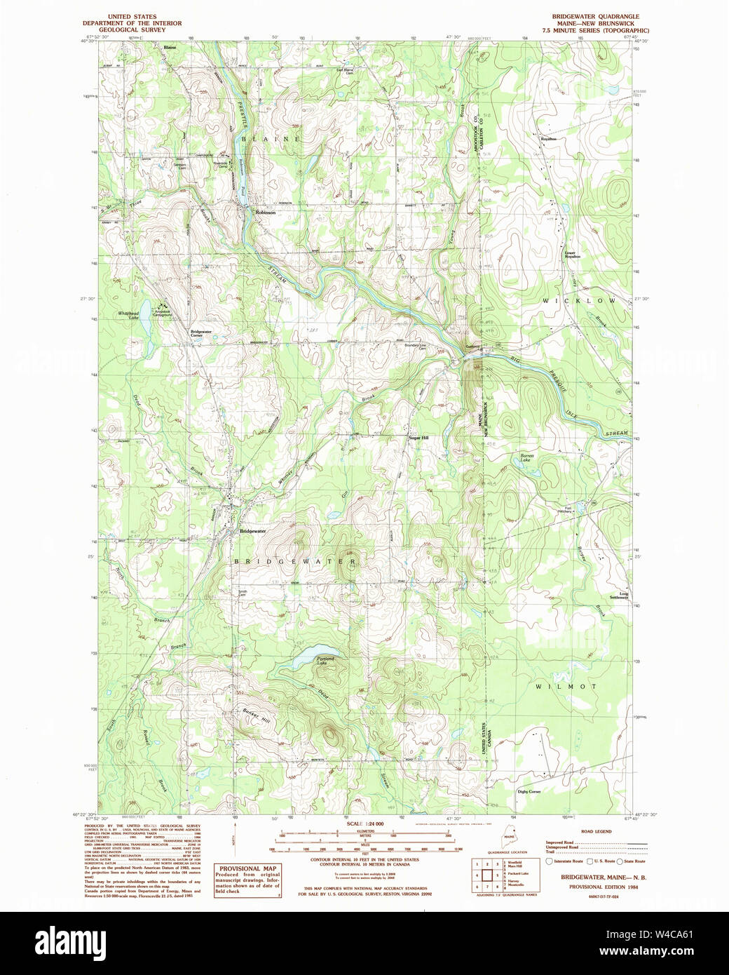 Maine USGS Historical Map Bridgewater 104964 1984 24000 Restoration ...