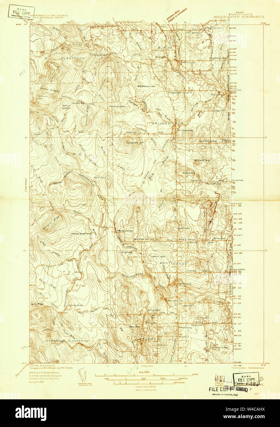Maine USGS Historical Map Bridgewater 806546 1934 48000 Restoration ...