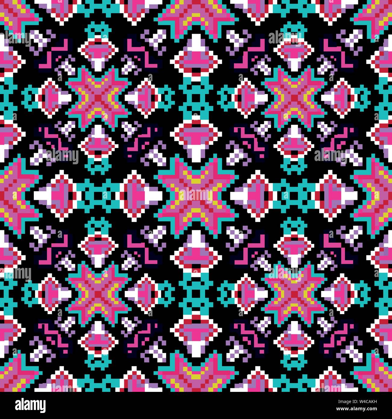 small pixels colored geometric background seamless pattern vector ...