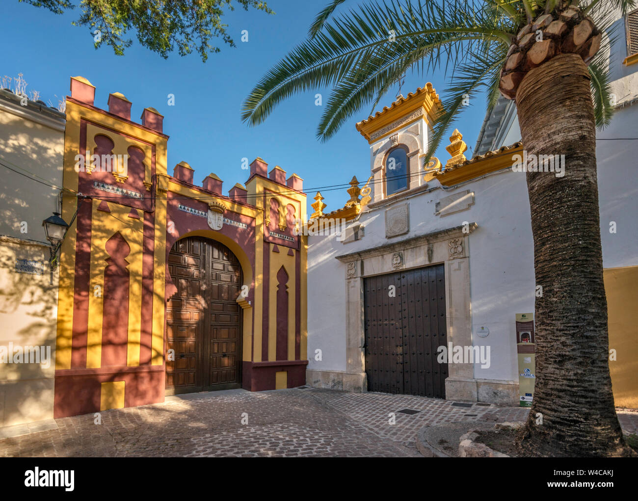 Moorish gateway, Castillo Condes de Cabra, in Cabra, Cordoba Province ...