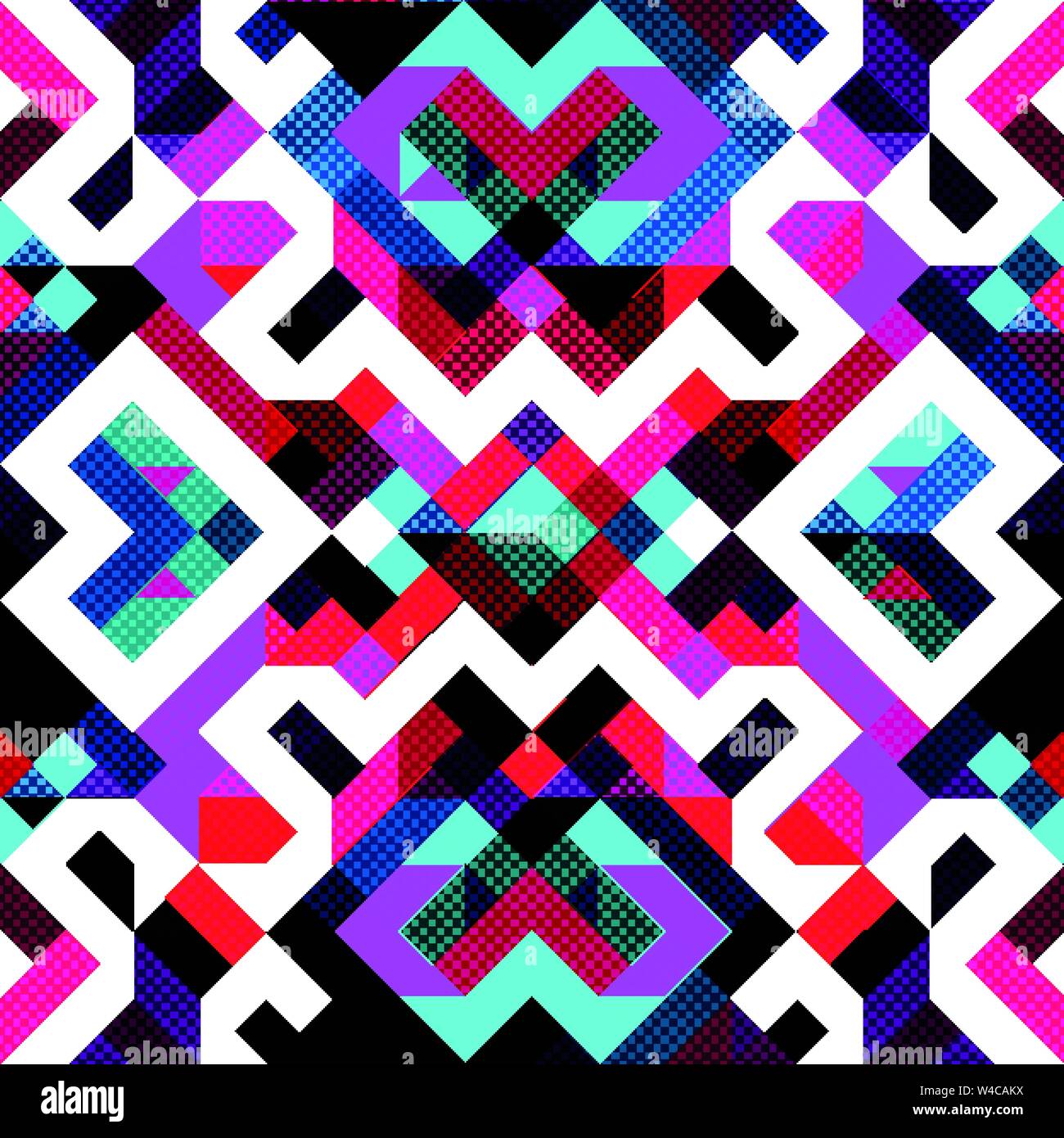pixels beautiful abstract geometric seamless pattern vector ...