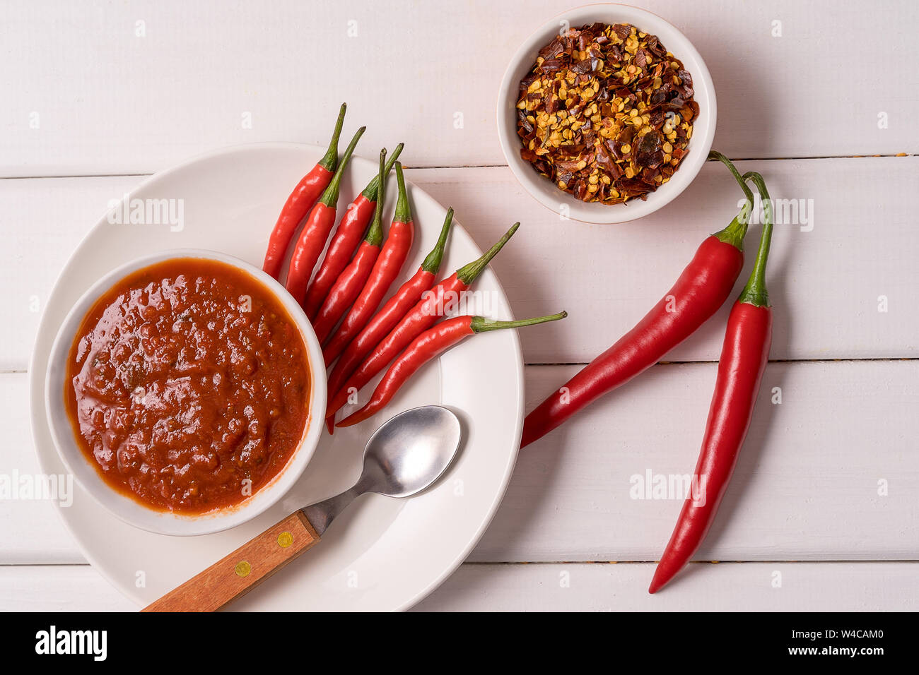 Hot chilli pepper sauce paste harissa, traditional Tunisia, Moroccan ...