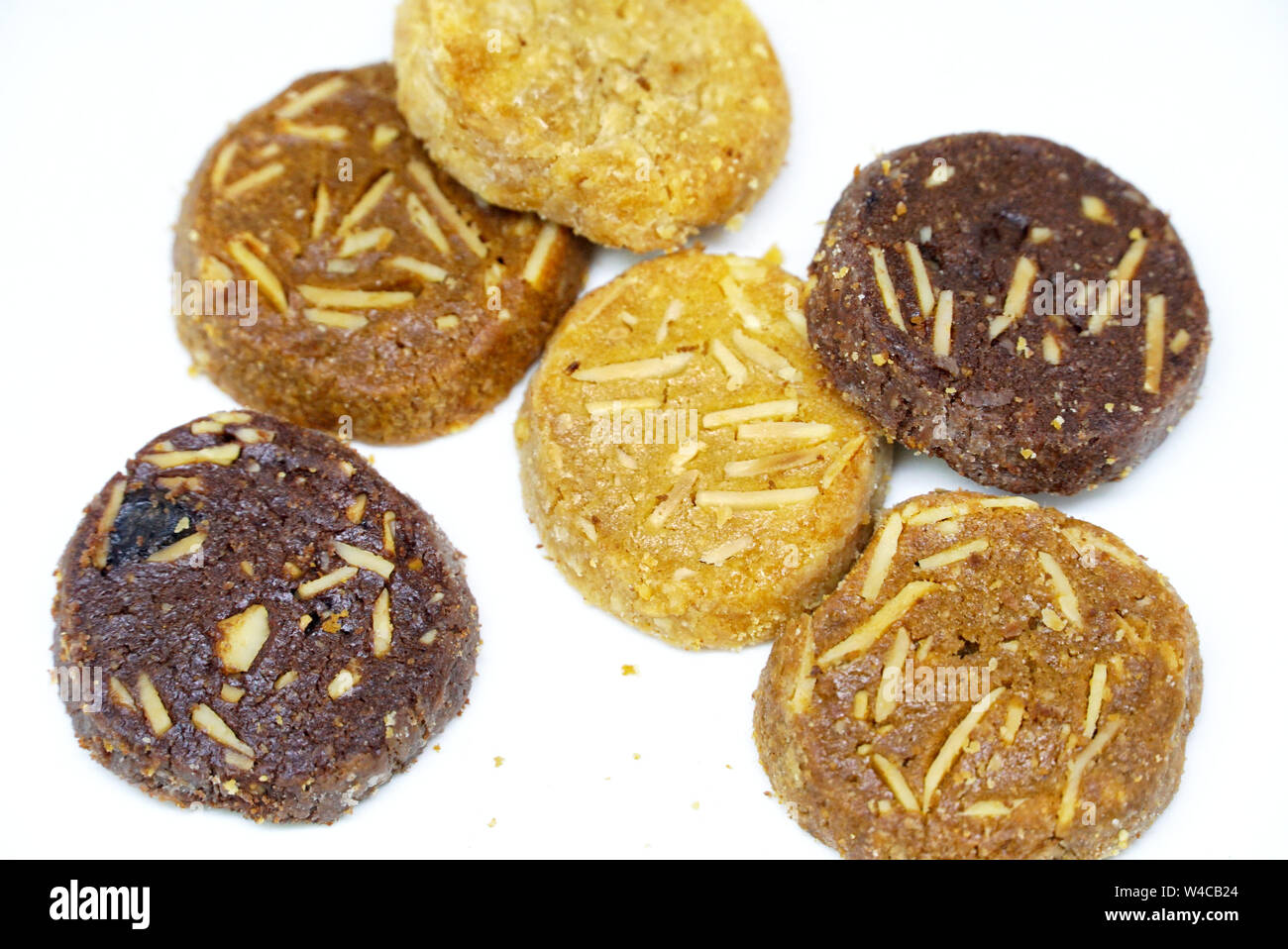 Group of cookies on white background Stock Photo - Alamy