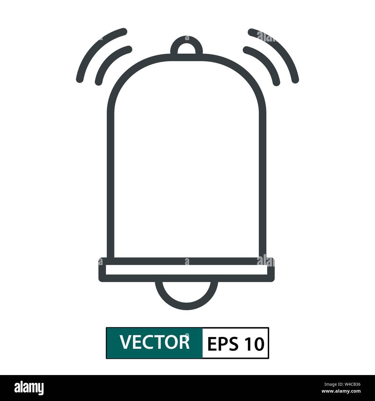 Notification flat icon vector. Line style. Isolated on white background ...