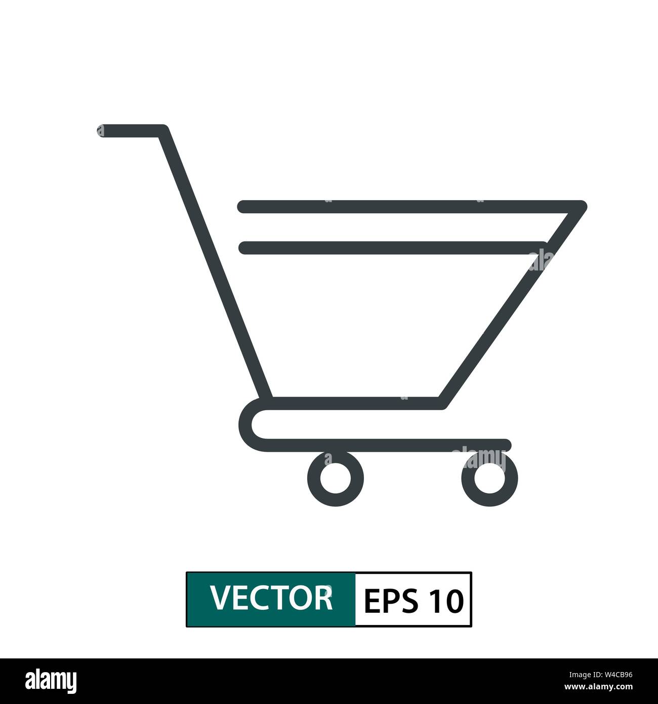 Trolley flat icon vector. Line style. Isolated on white background ...