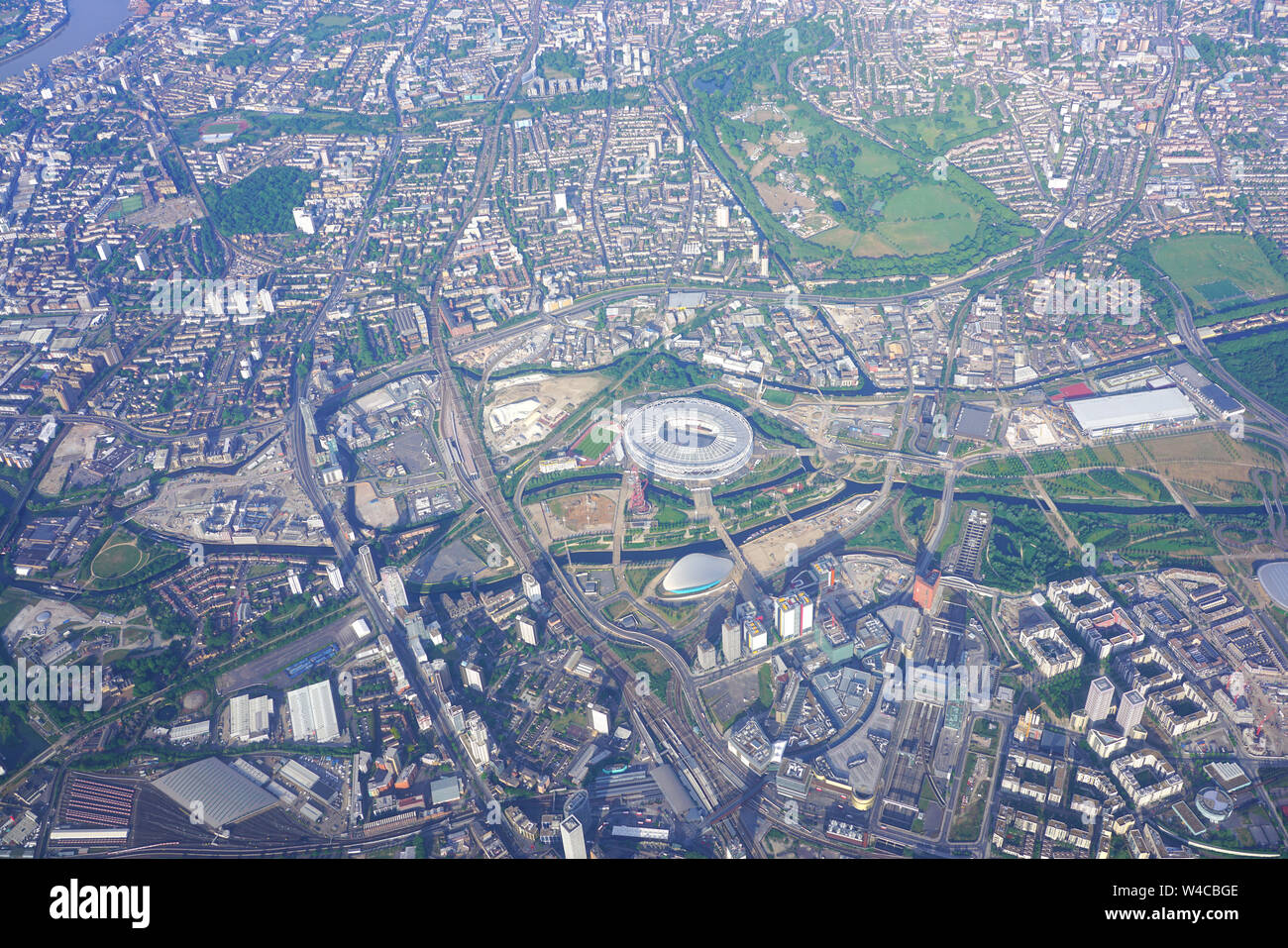 Olympic park london aerial hi-res stock photography and images - Alamy