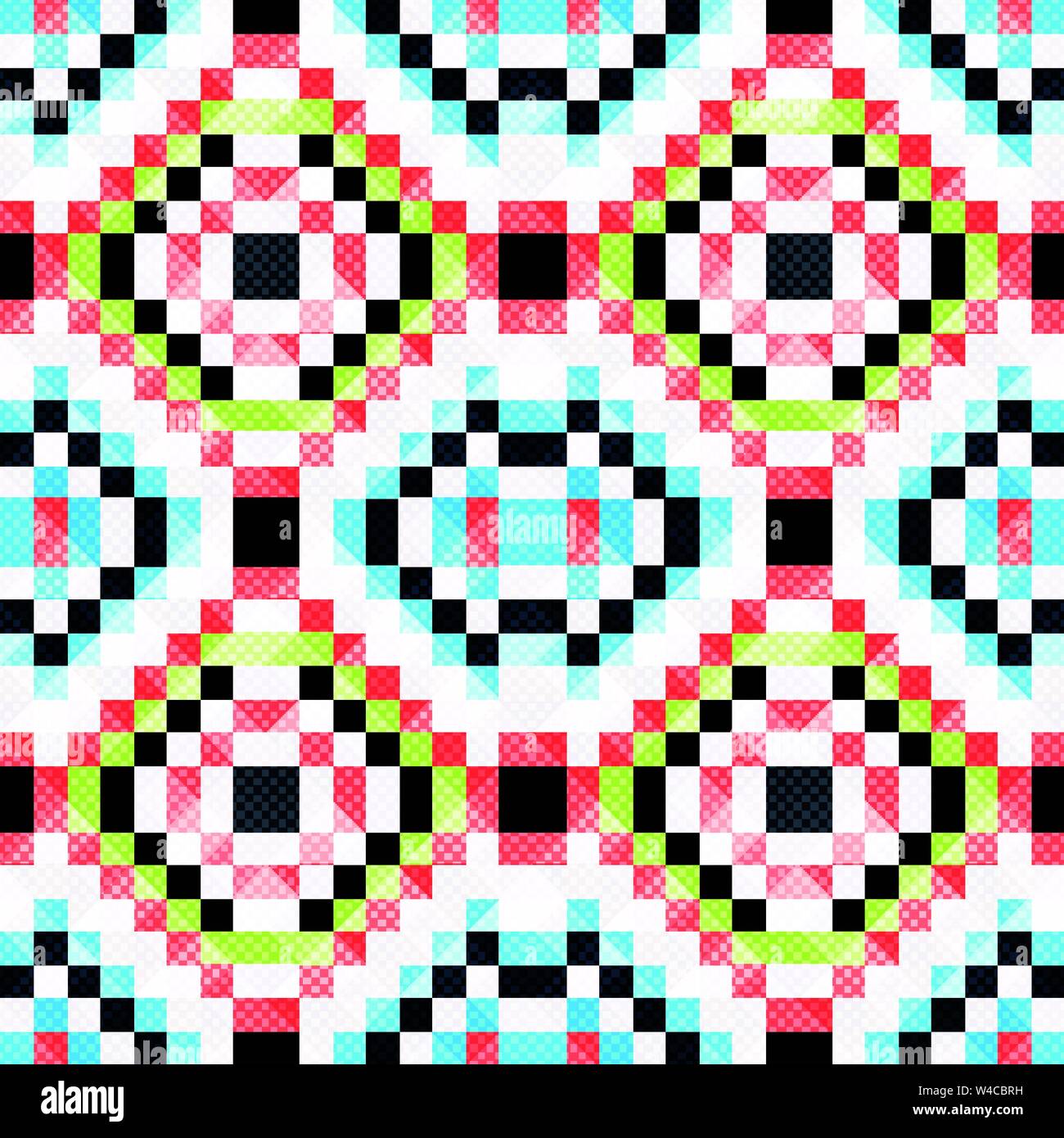 pixels beautiful abstract geometric seamless pattern vector ...