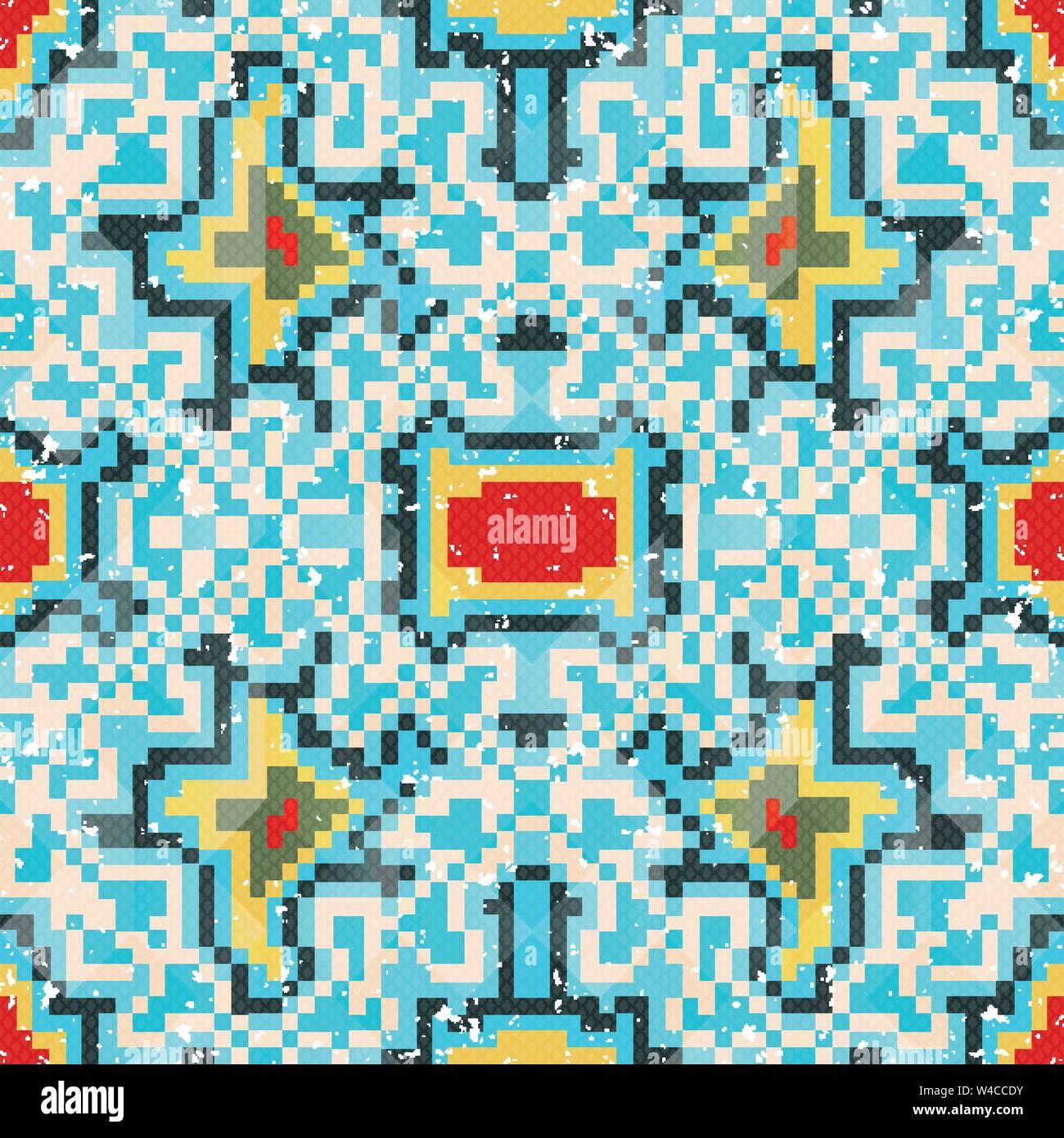 seamless pattern of colored small pixels Stock Vector Image & Art - Alamy