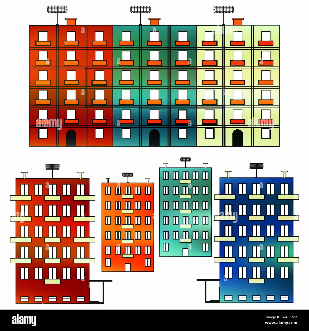Urban architecture symbols Cut Out Stock Images & Pictures - Alamy