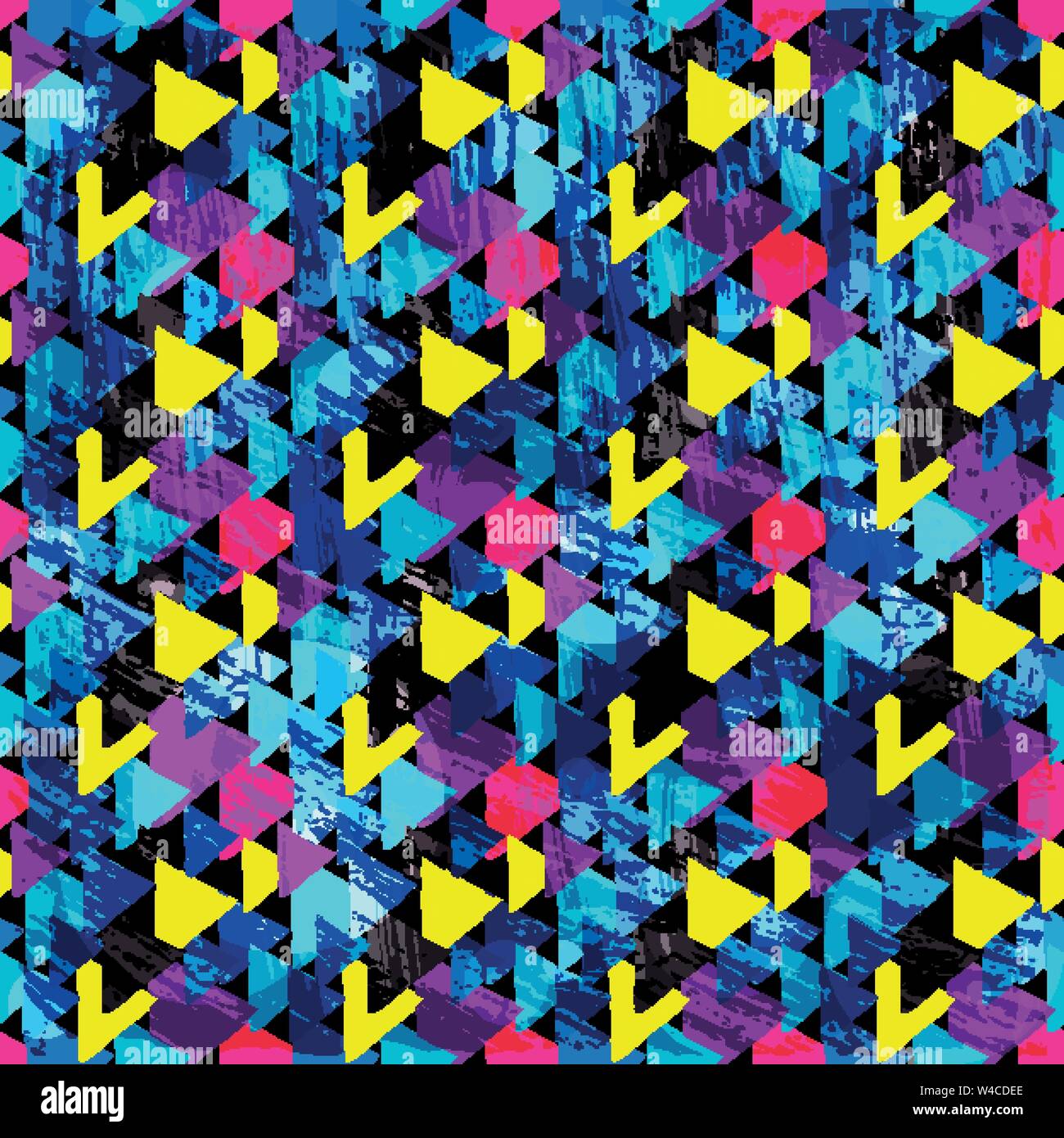 Graffiti small colored polygons on a black background grunge texture ...