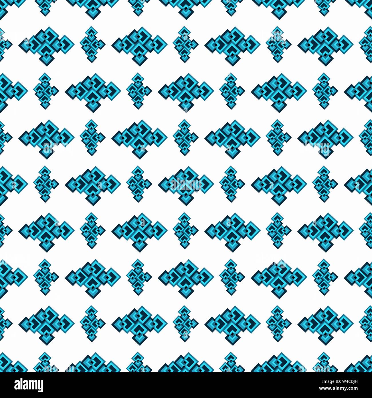 Blue seamless geometric pattern on a white background Stock Vector ...